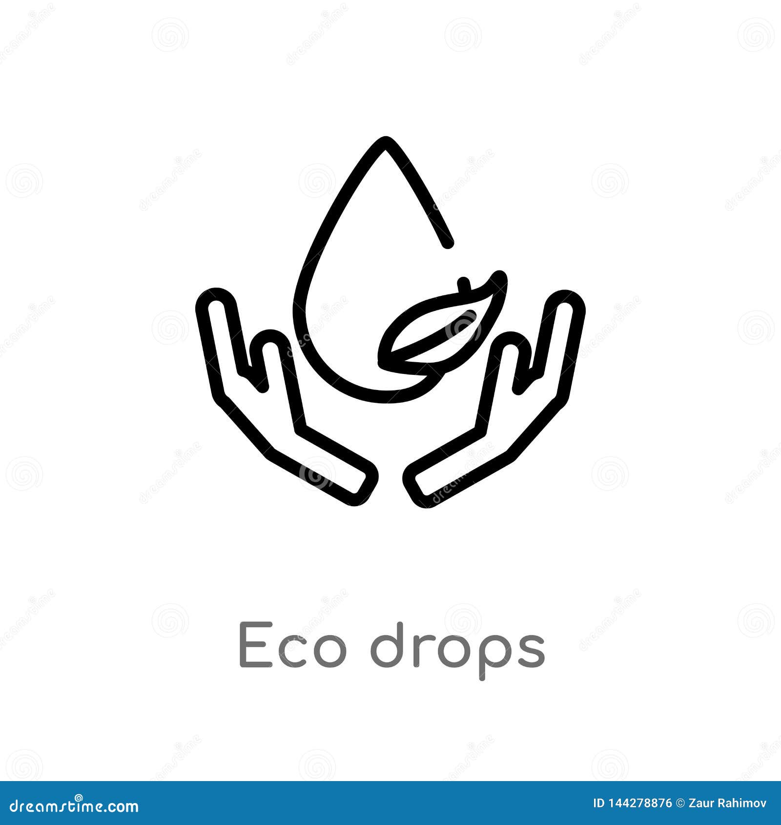 Outline Eco Drops Vector Icon. Isolated Black Simple Line Element ...