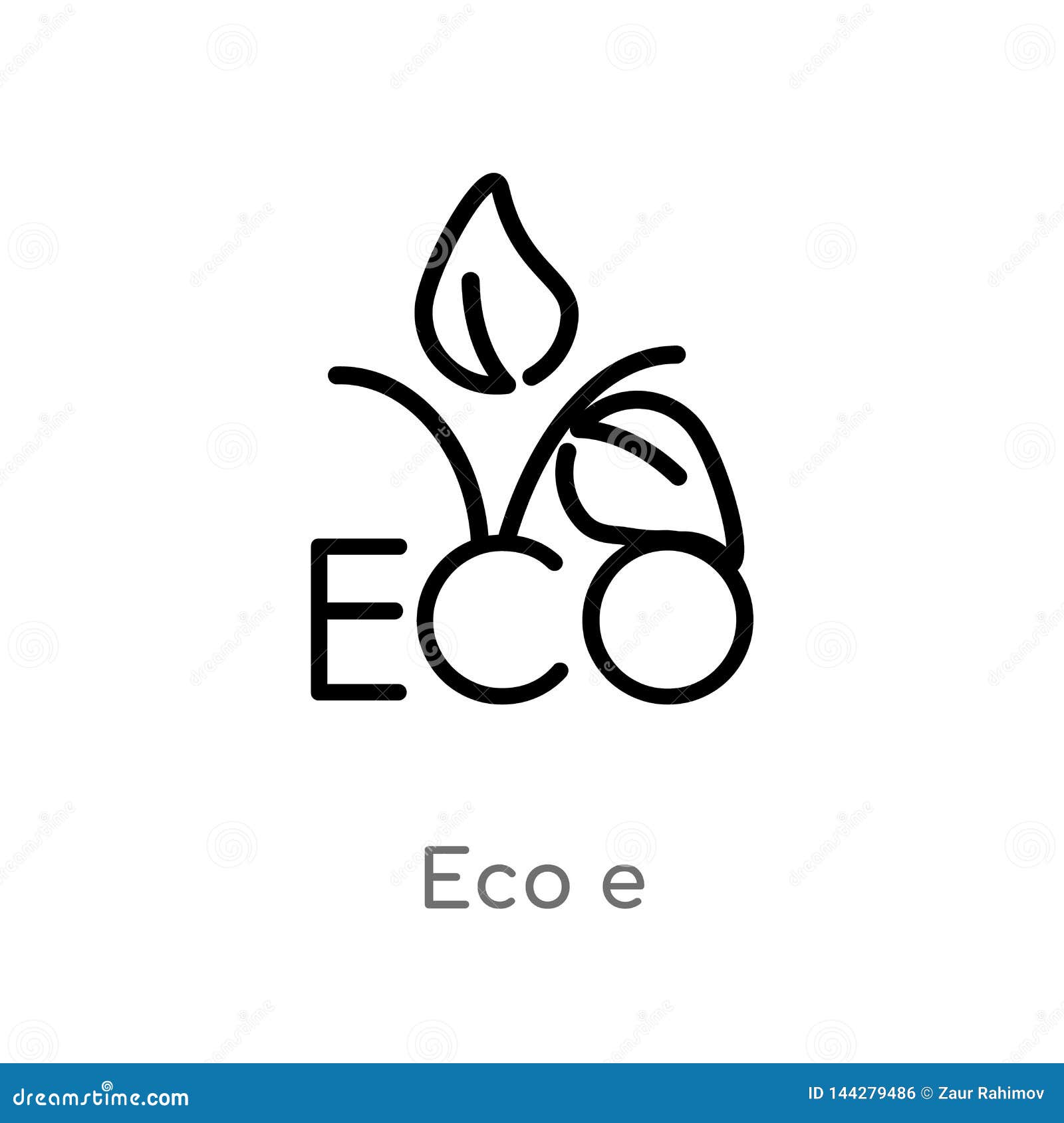 Outline Eco E Vector Icon. Isolated Black Simple Line Element ...