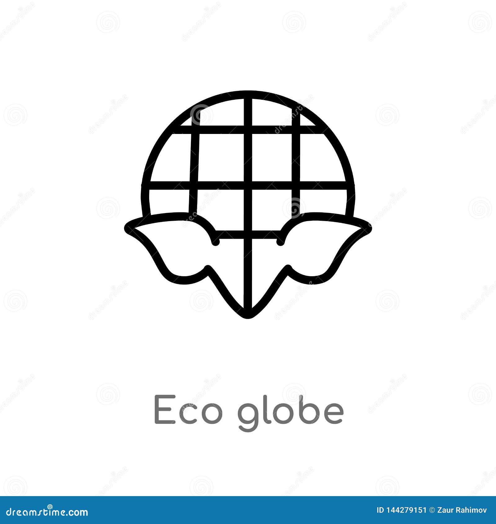 Outline Eco Globe Vector Icon. Isolated Black Simple Line Element ...