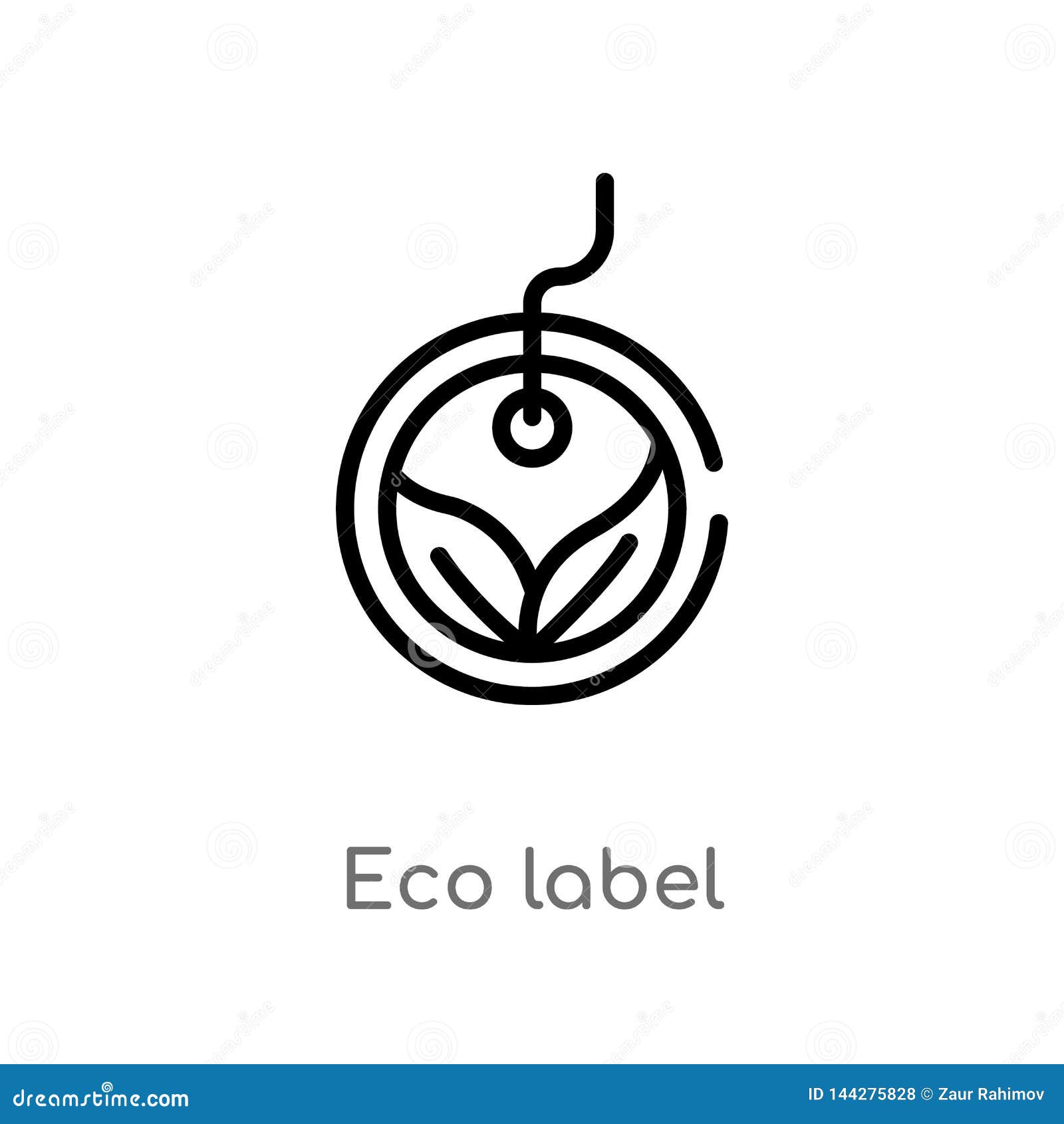 Outline Eco Label Vector Icon. Isolated Black Simple Line Element ...
