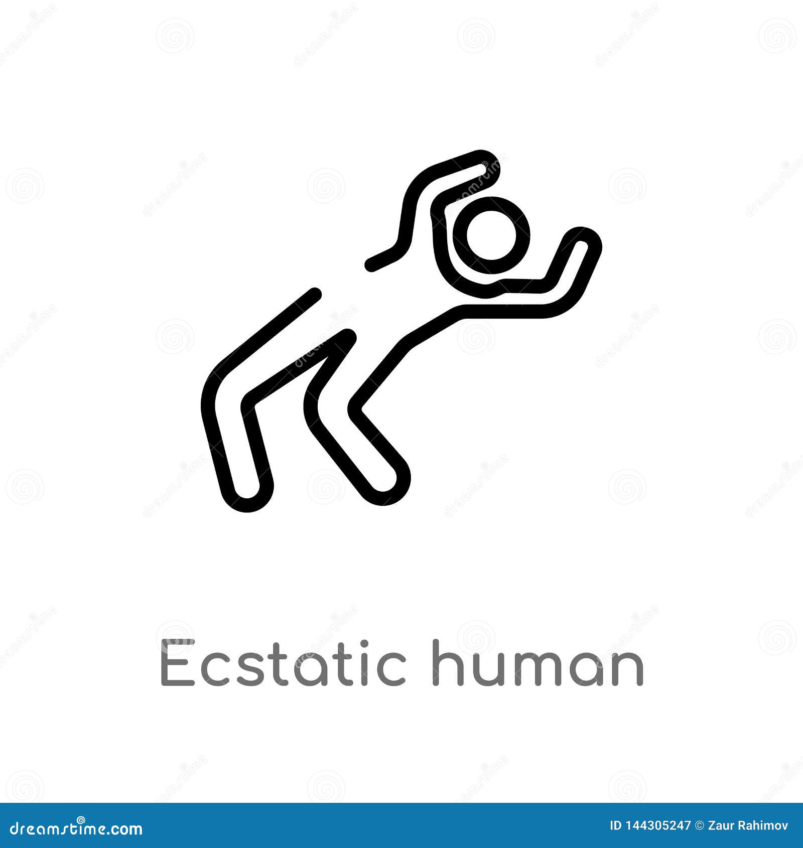 Ecstatic Human Vector Icon On White Background. Flat Vector Ecstatic ...