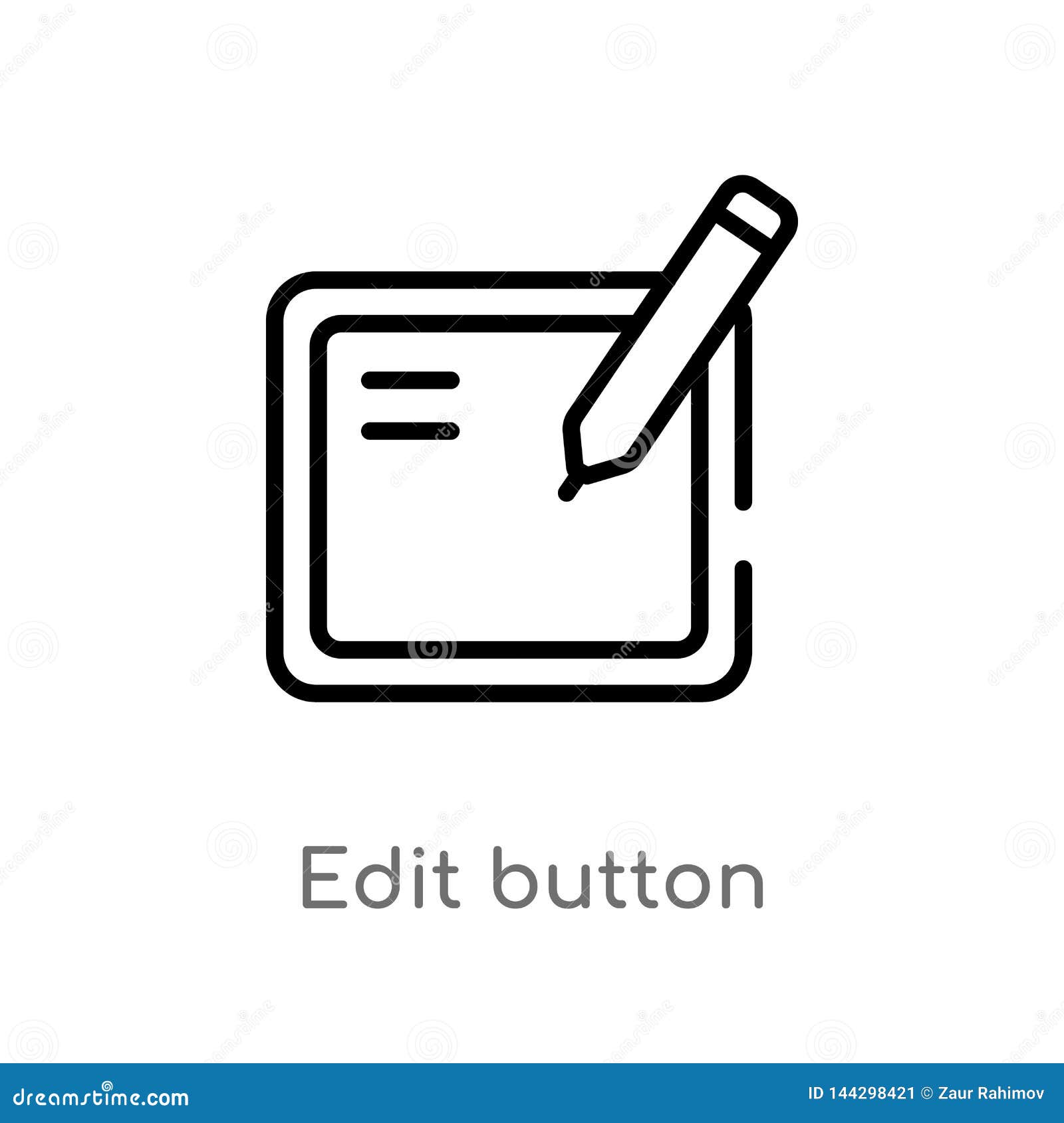 Outline Edit Button Vector Icon. Isolated Black Simple Line Element ...