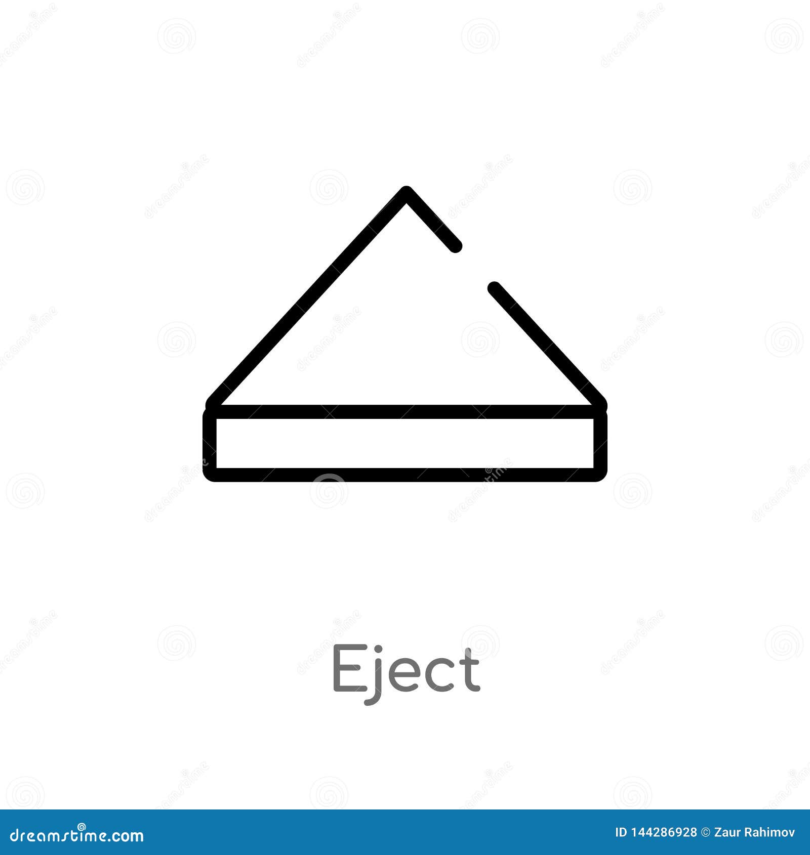 Outline Eject Vector Icon. Isolated Black Simple Line Element Illustration from Interface ...