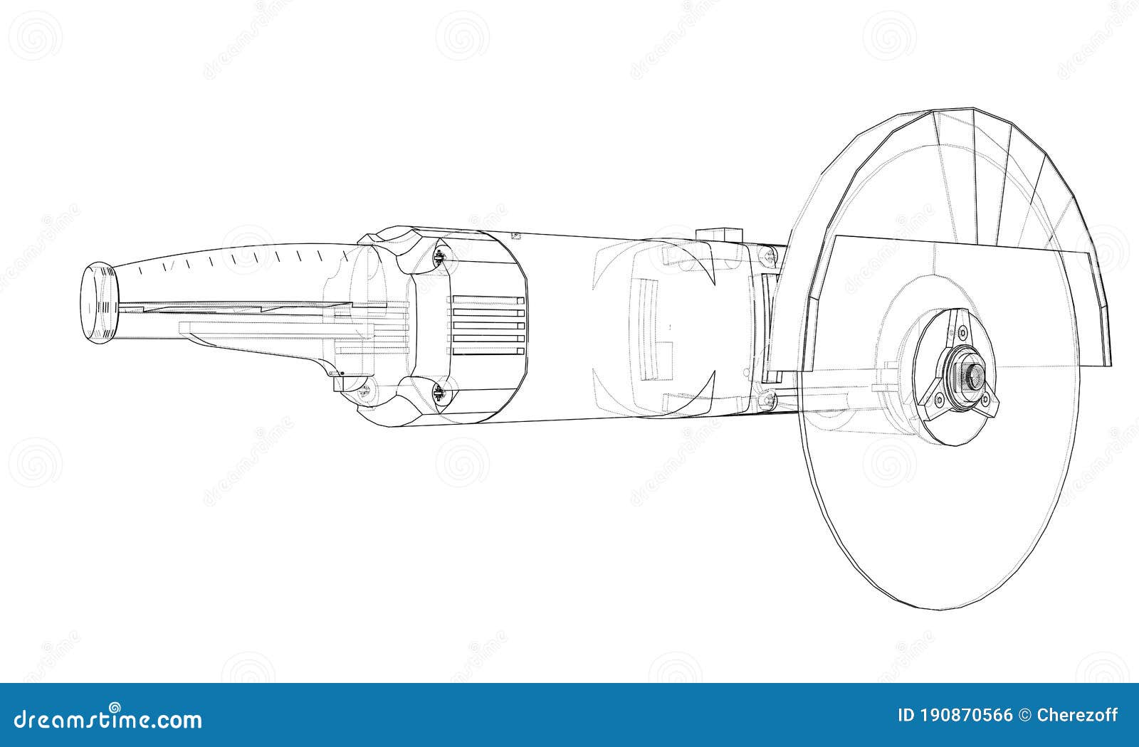Outline Electric Angle Grinder Stock Illustration - Illustration of ...