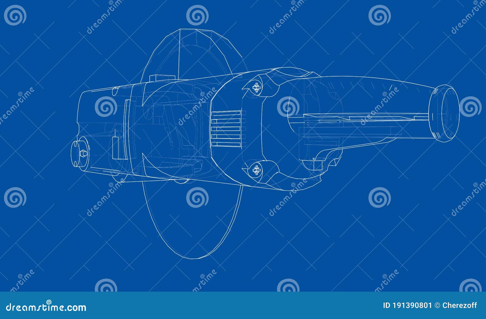 Outline Electric Angle Grinder Stock Illustration - Illustration of ...