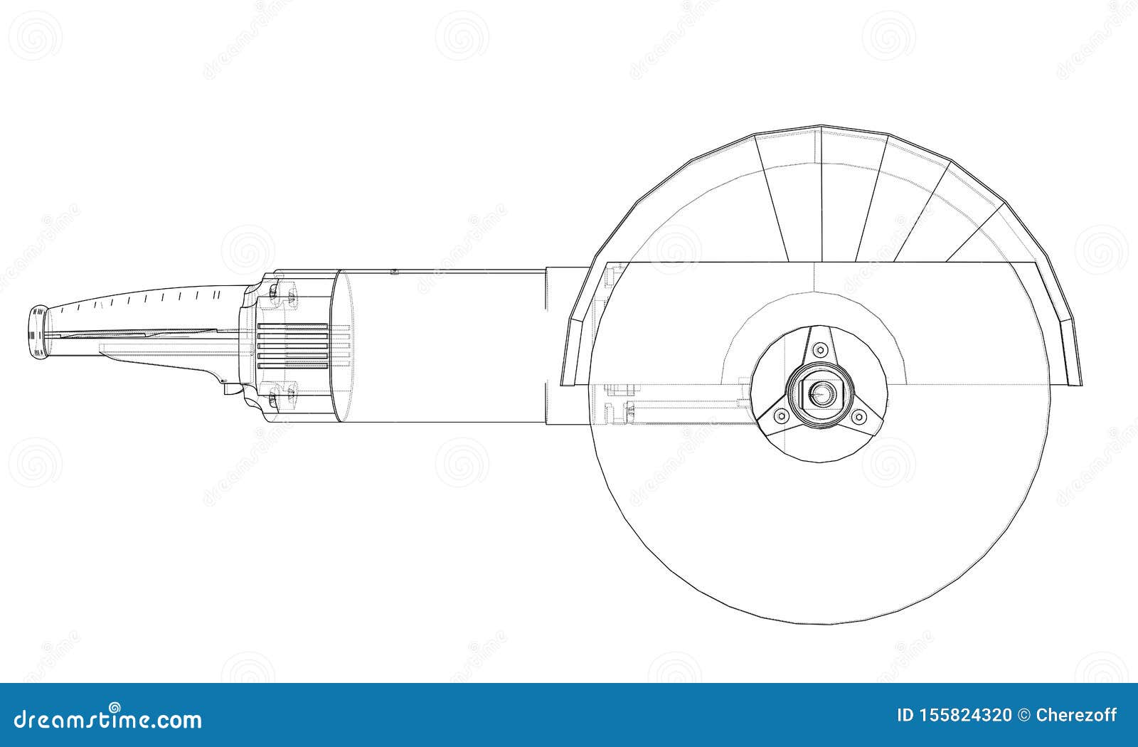 Outline Electric Angle Grinder. Vector Stock Vector - Illustration of ...