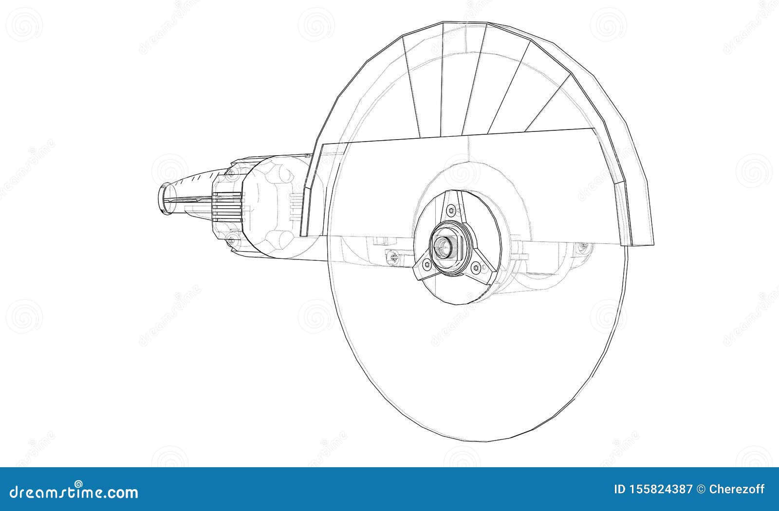 Outline Electric Angle Grinder. Vector Stock Vector - Illustration of ...