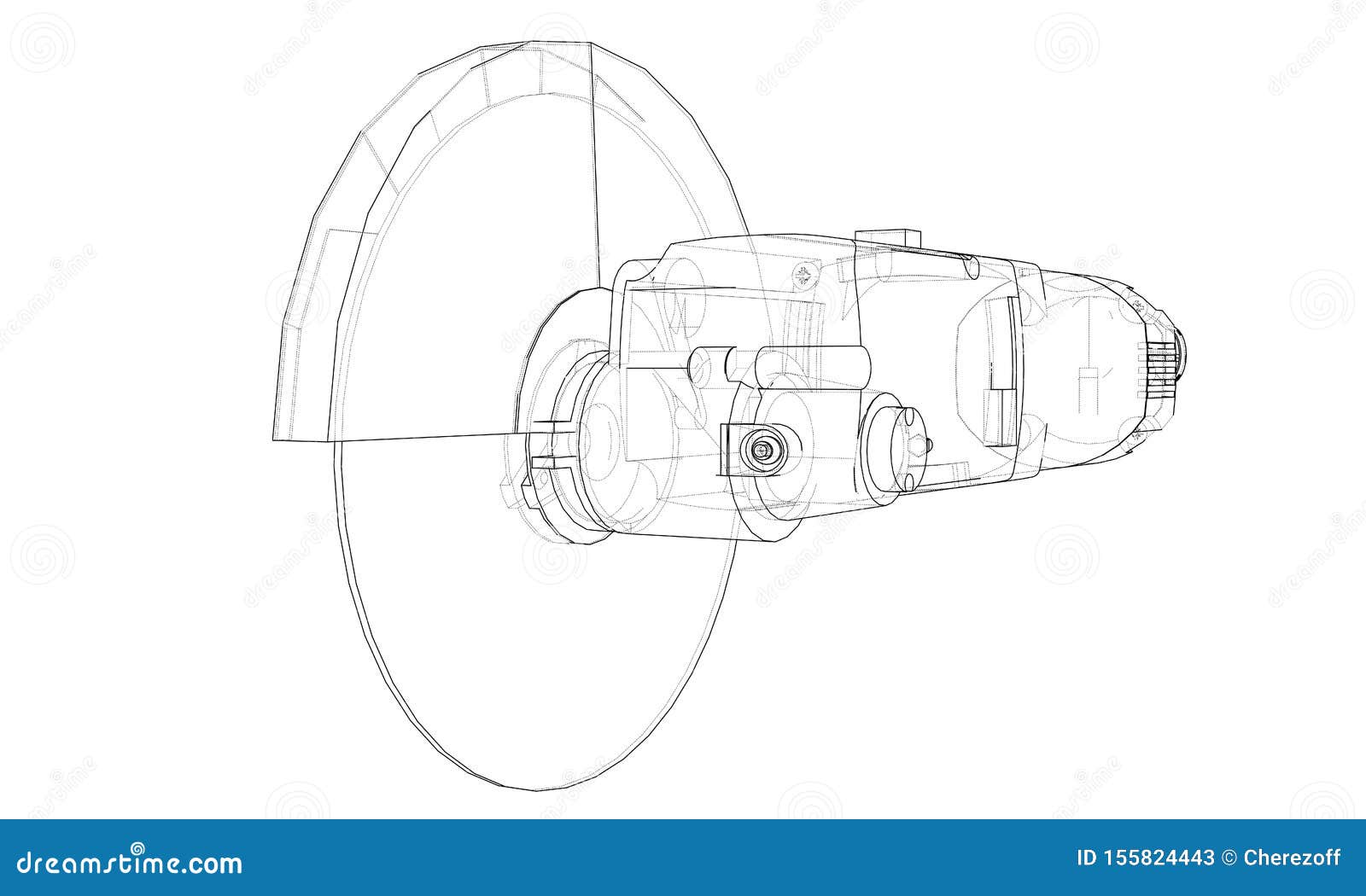 Outline Electric Angle Grinder. Vector Stock Vector - Illustration of ...