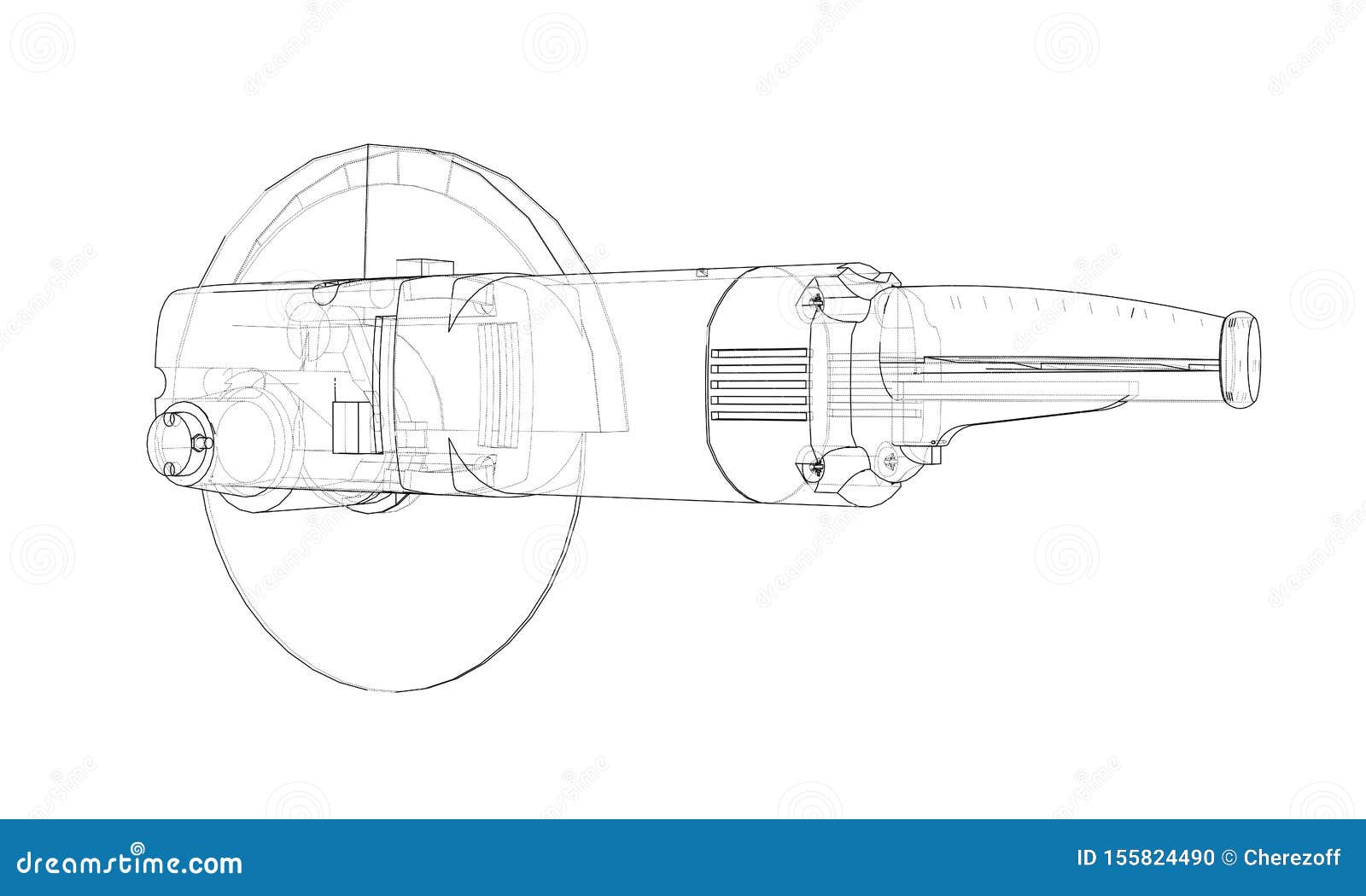 Outline Electric Angle Grinder. Vector Stock Vector - Illustration of ...