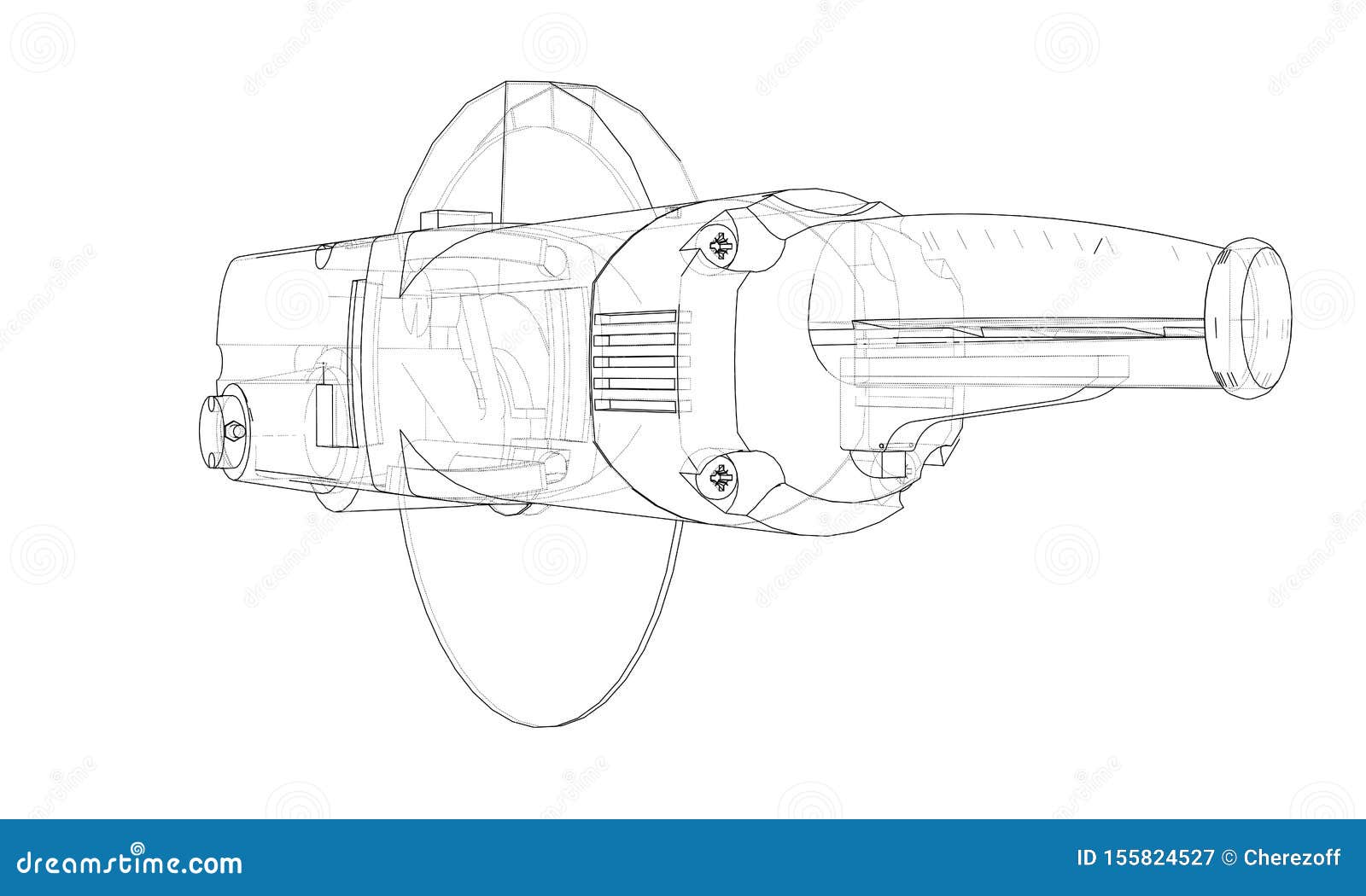 Outline Electric Angle Grinder. Vector Stock Vector - Illustration of ...
