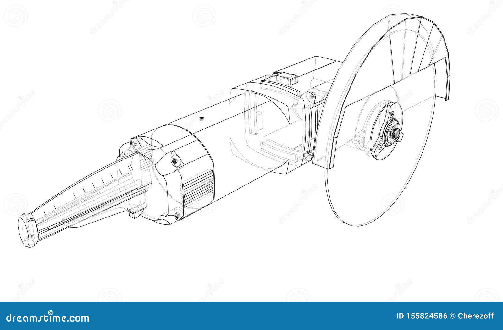 Outline Electric Angle Grinder. Vector Stock Vector - Illustration of ...
