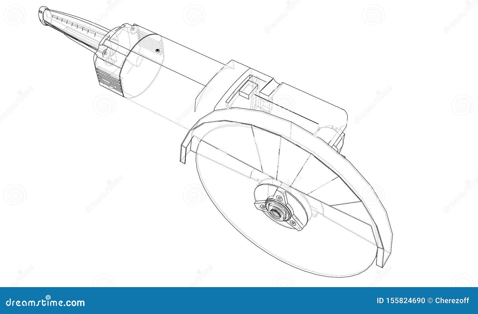 Outline Electric Angle Grinder. Vector Stock Vector - Illustration of ...