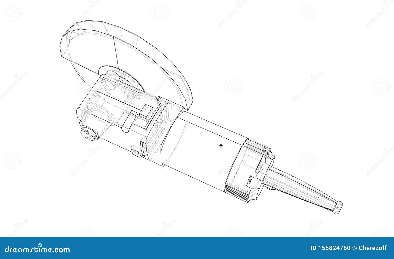Outline Electric Angle Grinder. Vector Stock Vector - Illustration of ...
