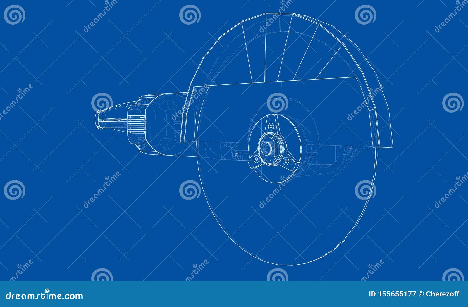 Outline Electric Angle Grinder. Vector Stock Vector - Illustration of ...