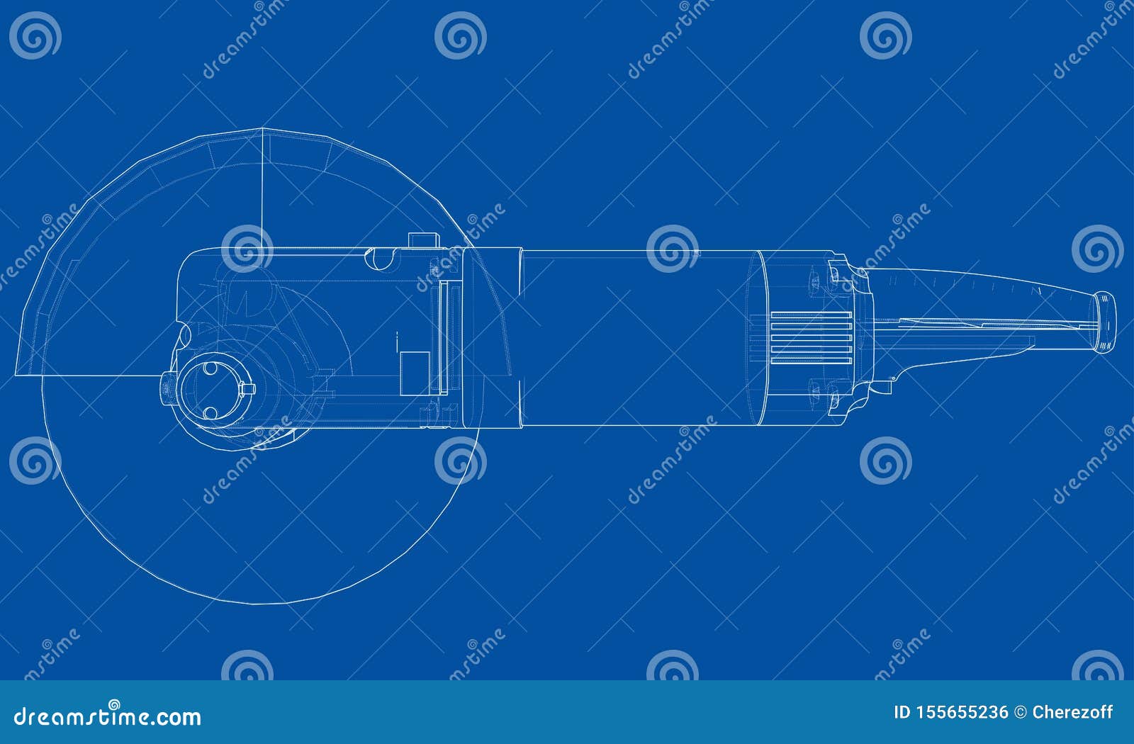 Outline Electric Angle Grinder. Vector Stock Vector - Illustration of ...