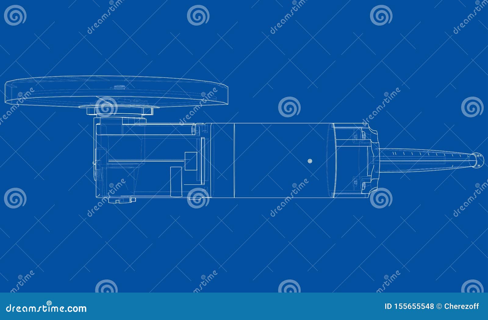 Outline Electric Angle Grinder. Vector Stock Vector - Illustration of ...