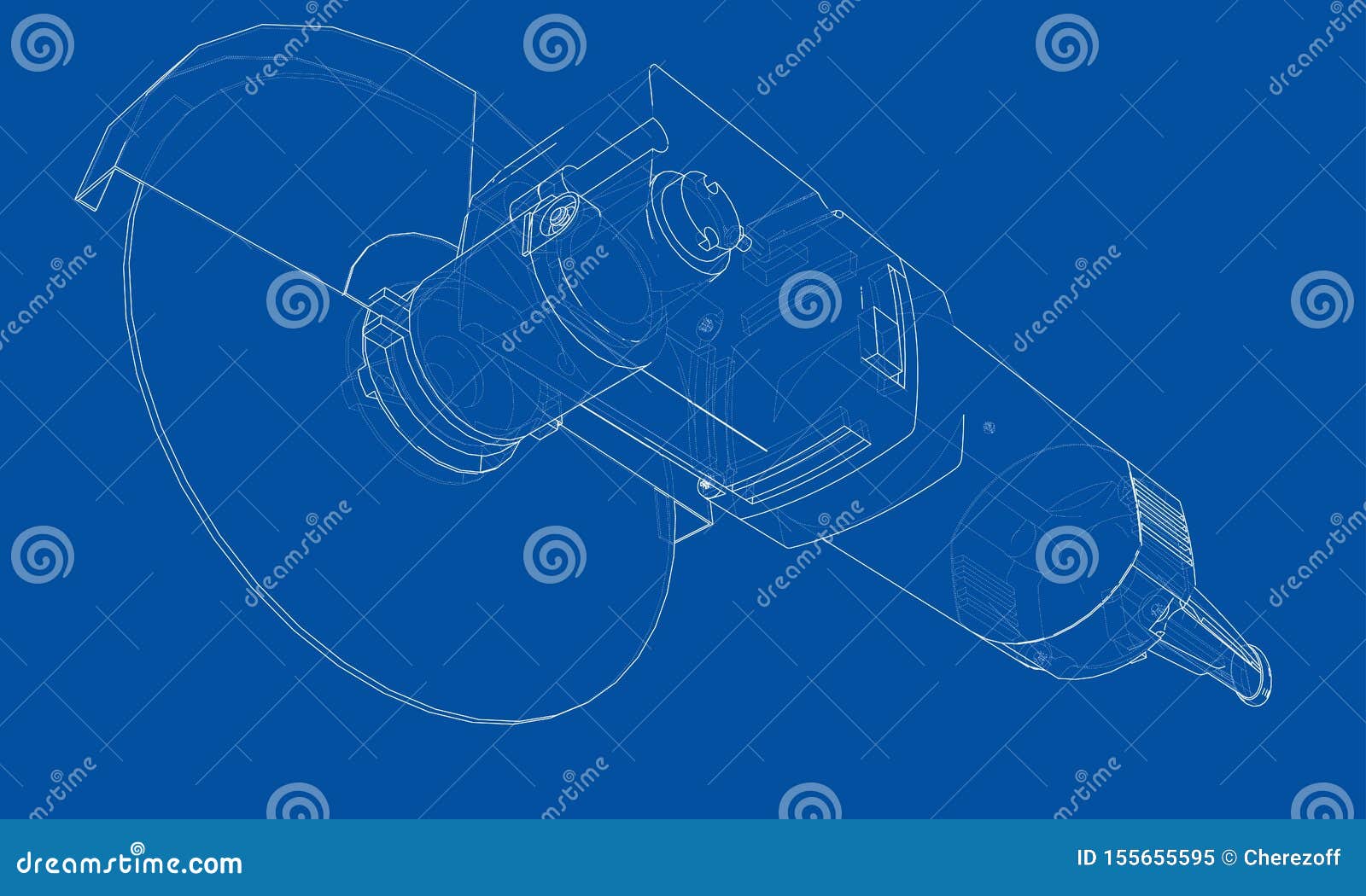 Outline Electric Angle Grinder. Vector Stock Vector - Illustration of ...