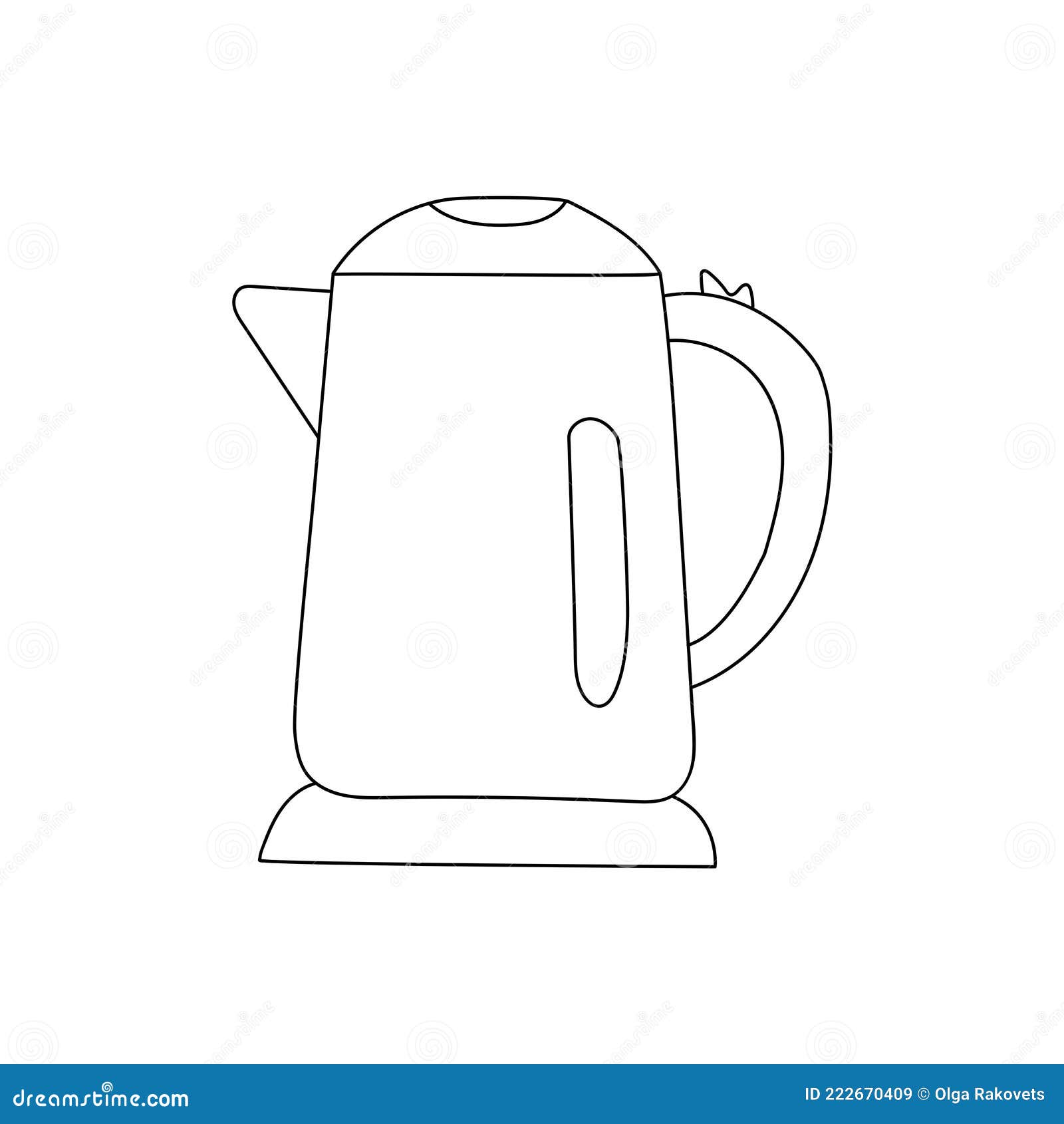 Outline Electric Kettle, Kitchen Equipment for Water Heating Stock ...
