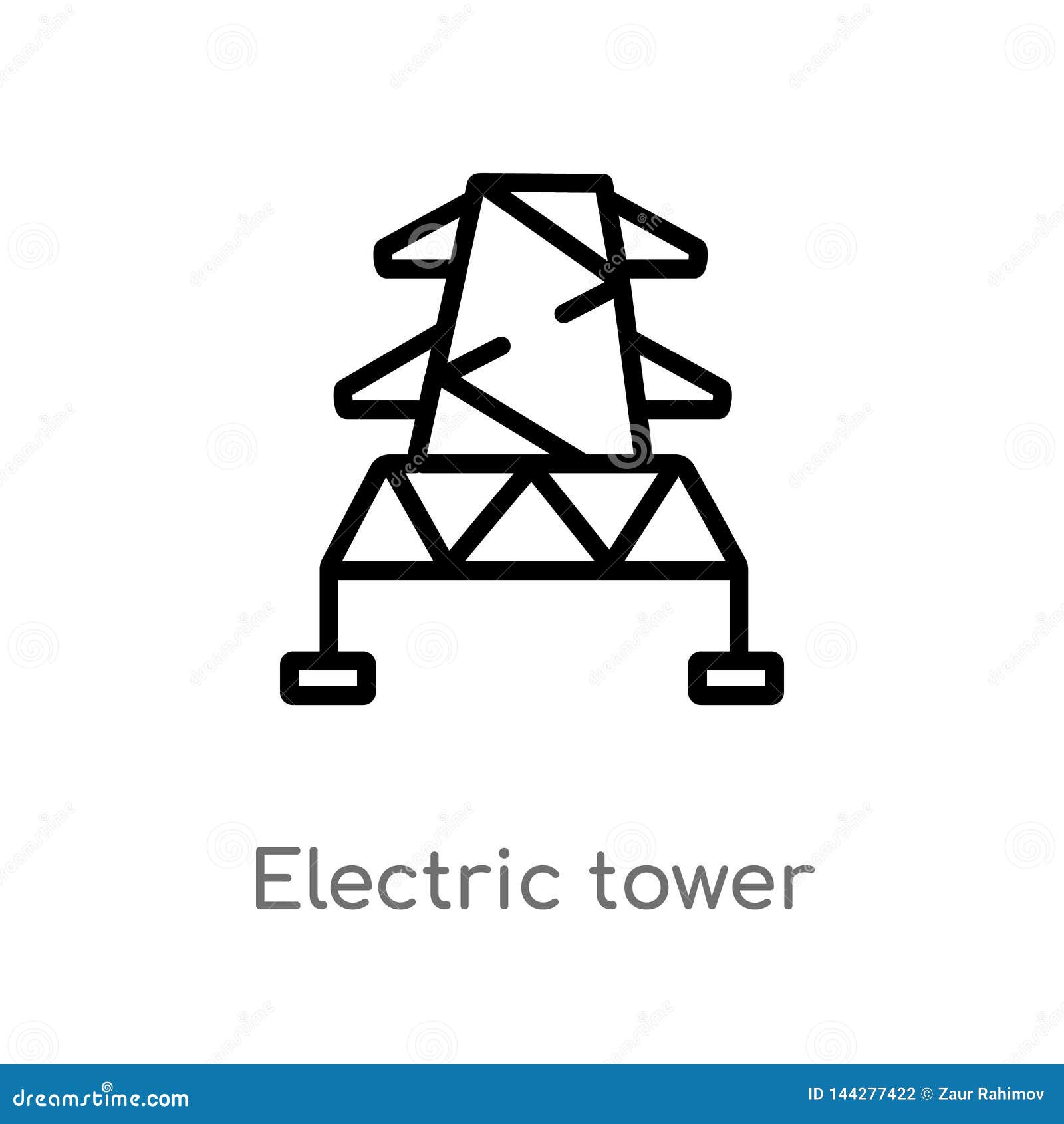 Outline Electric Tower Vector Icon. Isolated Black Simple Line Element ...