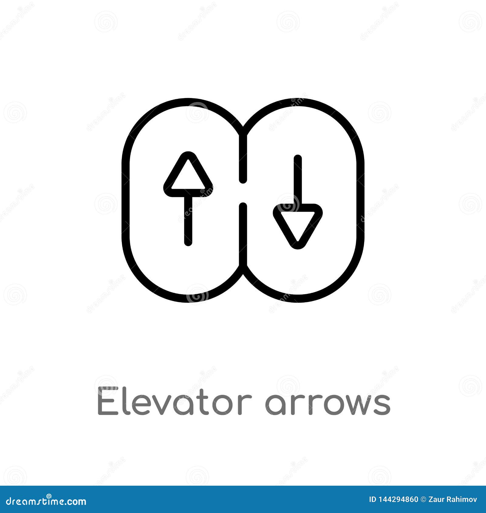 Outline Elevator Arrows Vector Icon. Isolated Black Simple Line Element ...