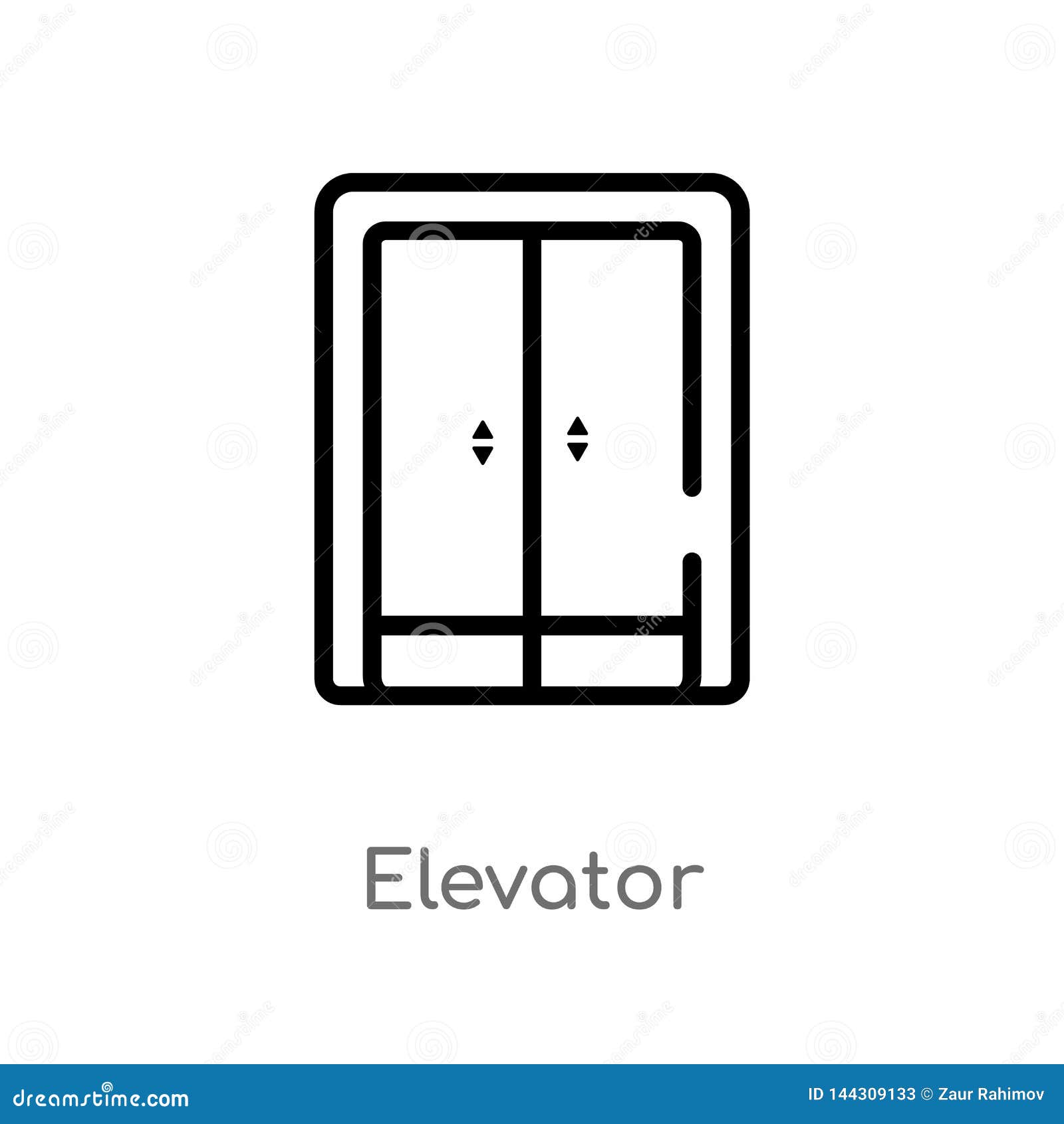 Outline Elevator Vector Icon. Isolated Black Simple Line Element ...