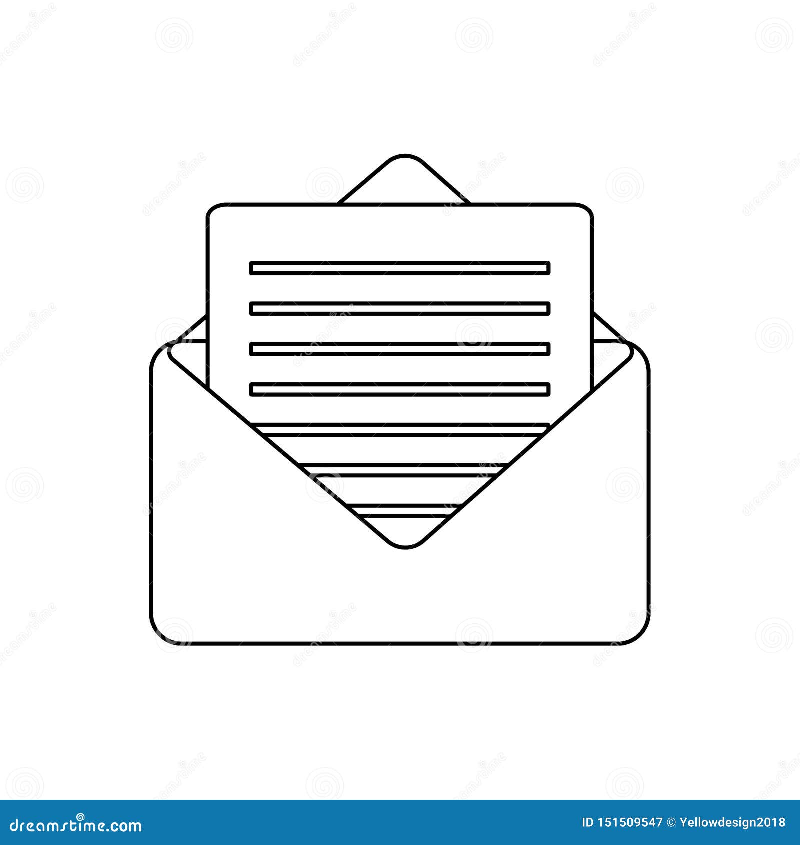 Outline Email Icon. Line Mail Symbol For Website Design Vector ...