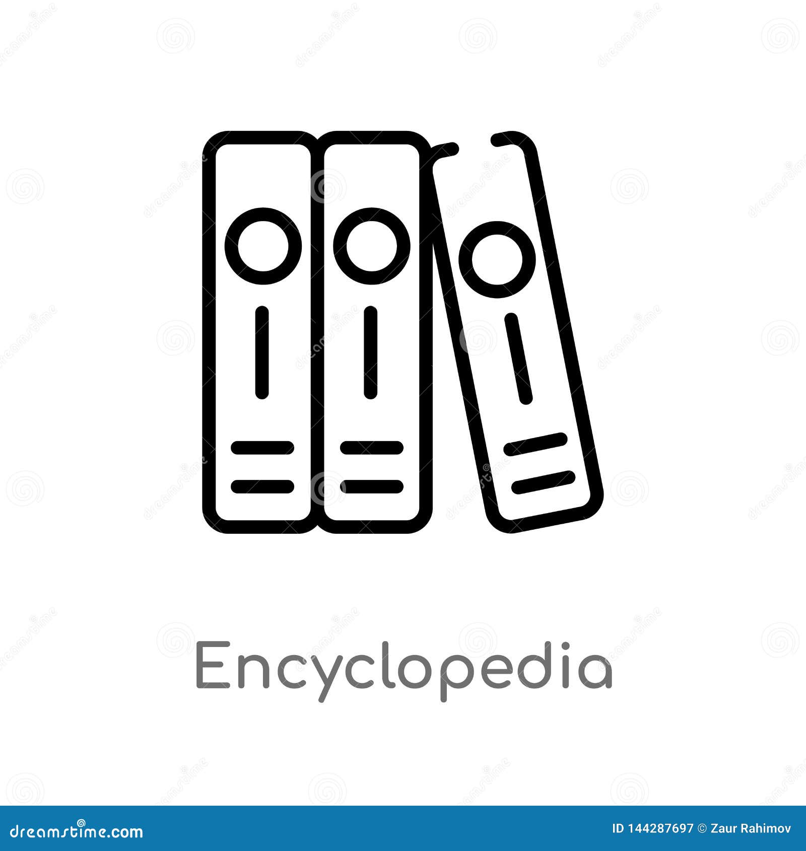 Outline Encyclopedia Vector Icon. Isolated Black Simple Line Element Illustration from Logo ...
