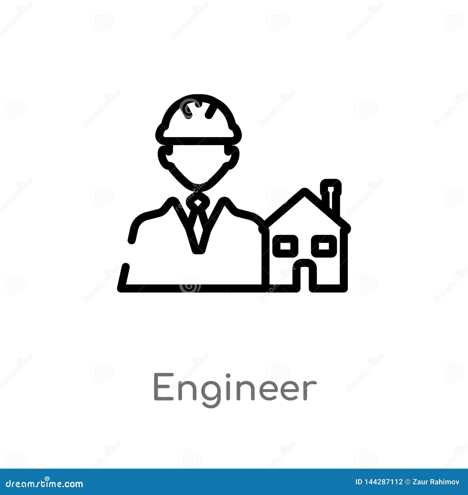 Outline Engineer Vector Icon. Isolated Black Simple Line Element ... Outline Engineer Vector Icon. Isolated Black Simple Line Element ...