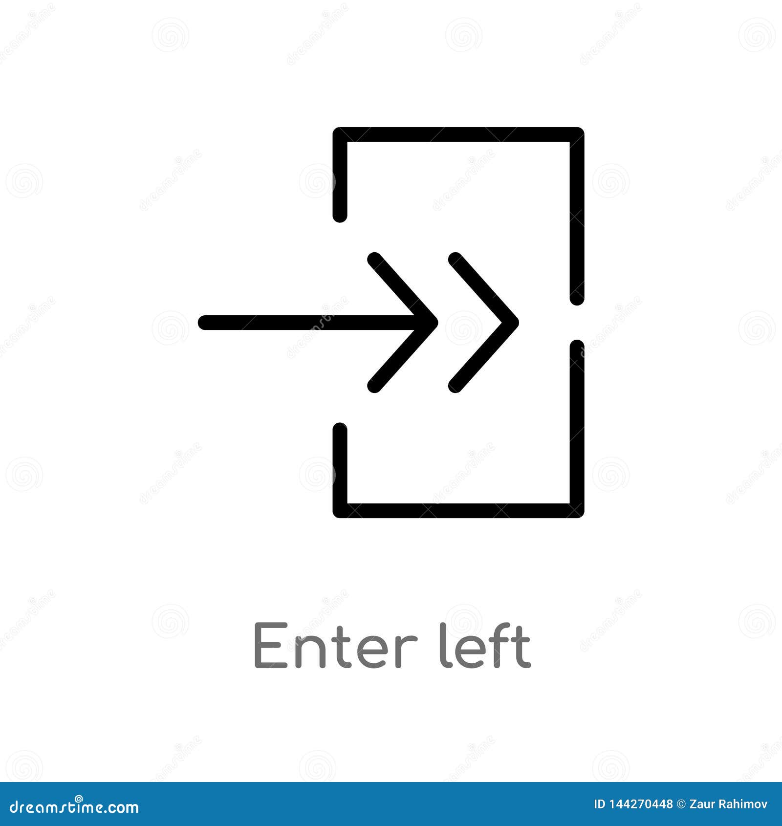 Outline Enter Left Vector Icon. Isolated Black Simple Line Element ...
