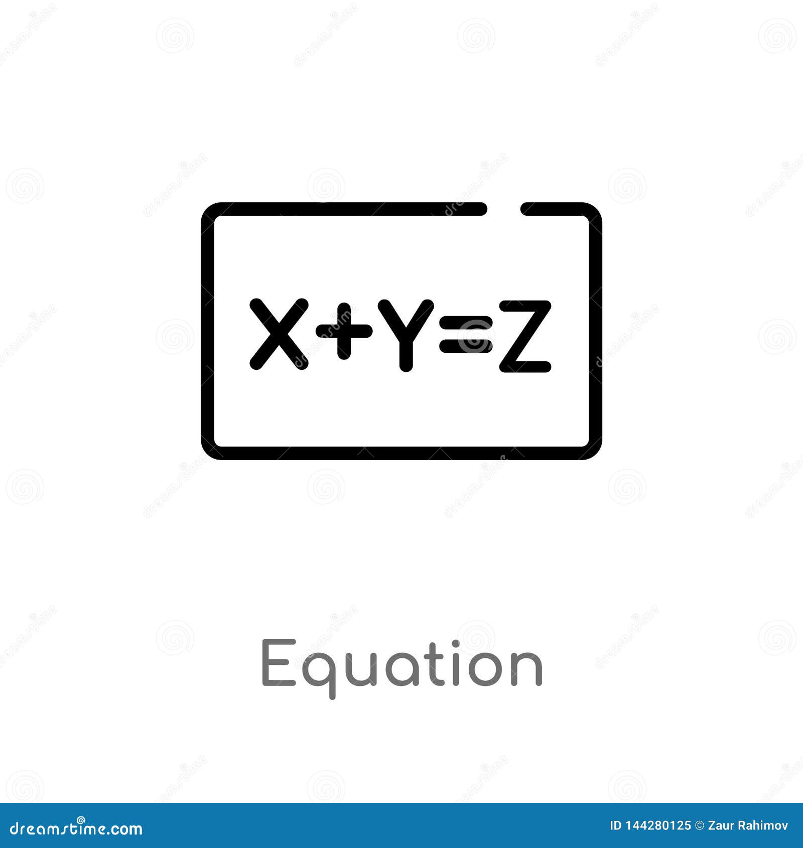 Outline Equation Vector Icon. Isolated Black Simple Line Element ...