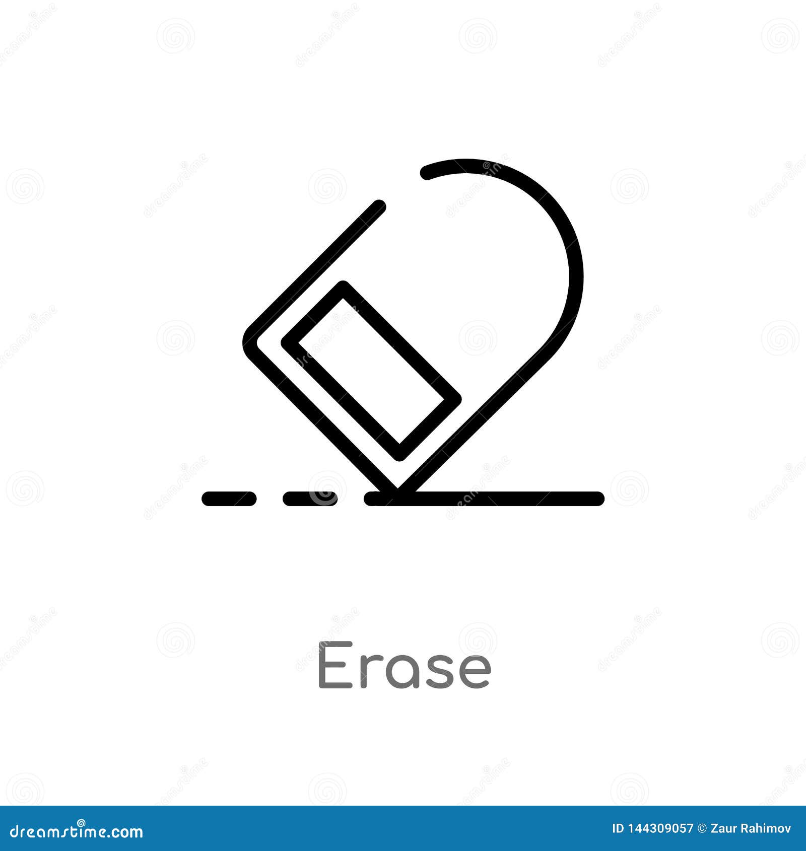 Outline Erase Vector Icon. Isolated Black Simple Line Element ...