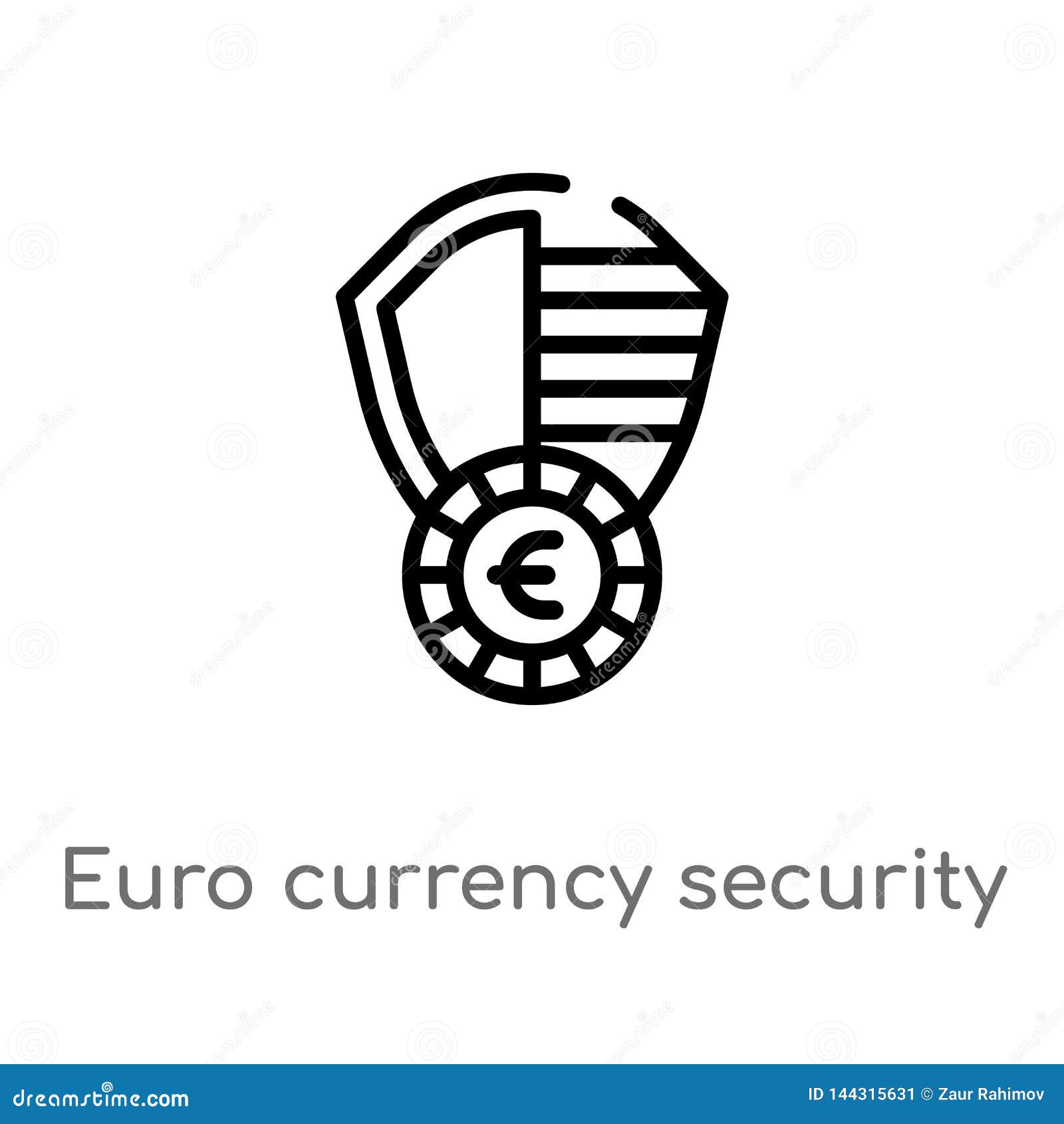 Outline Euro Vector Icon. Isolated Black Simple Line Element ...