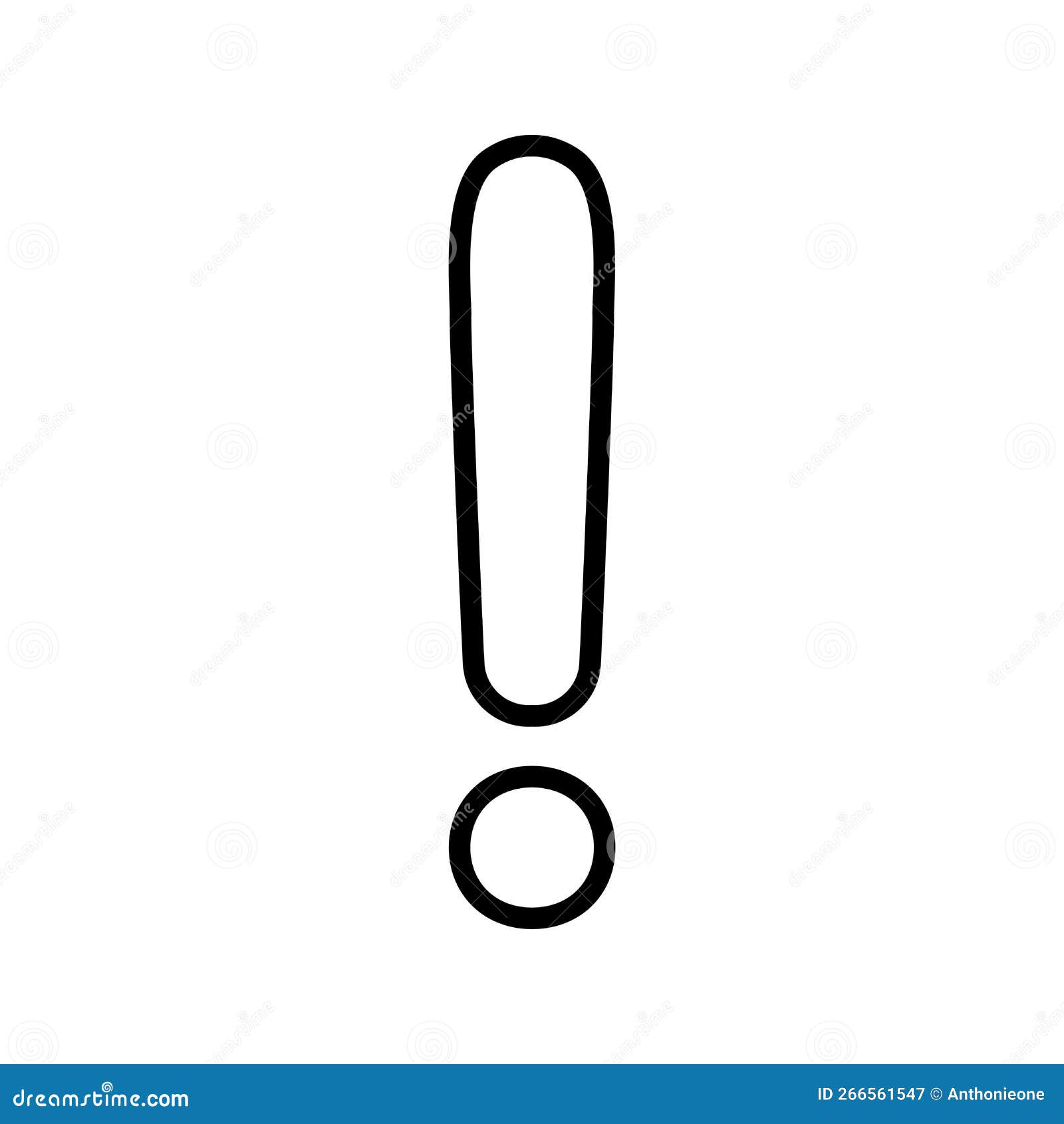 Outline Exclamation Mark Isolated Flat Design Vector Illustration Stock ...