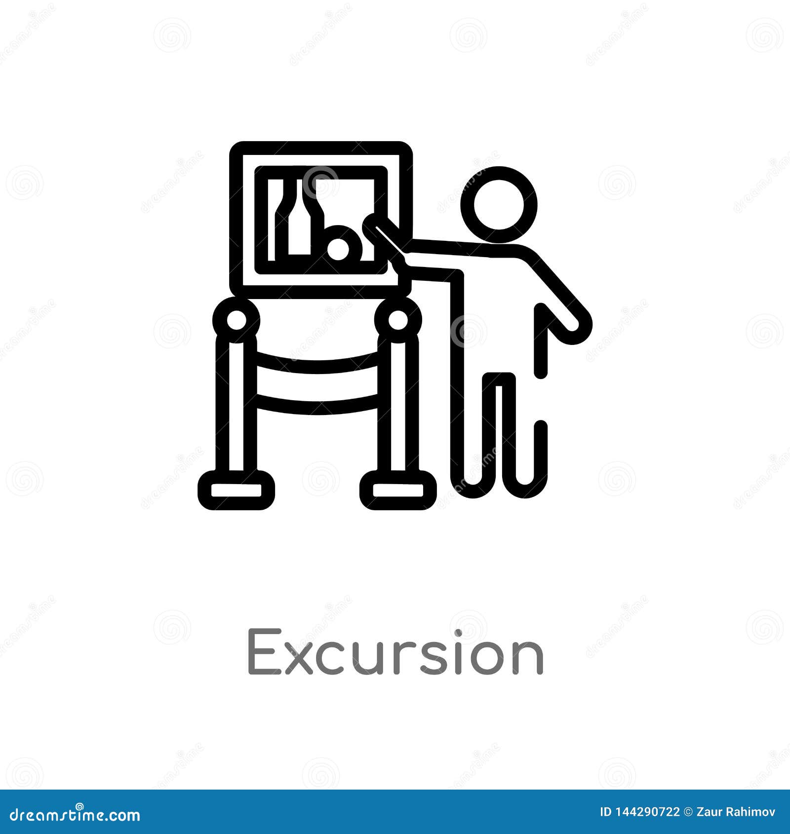Outline Excursion Vector Icon. Isolated Black Simple Line Element ...