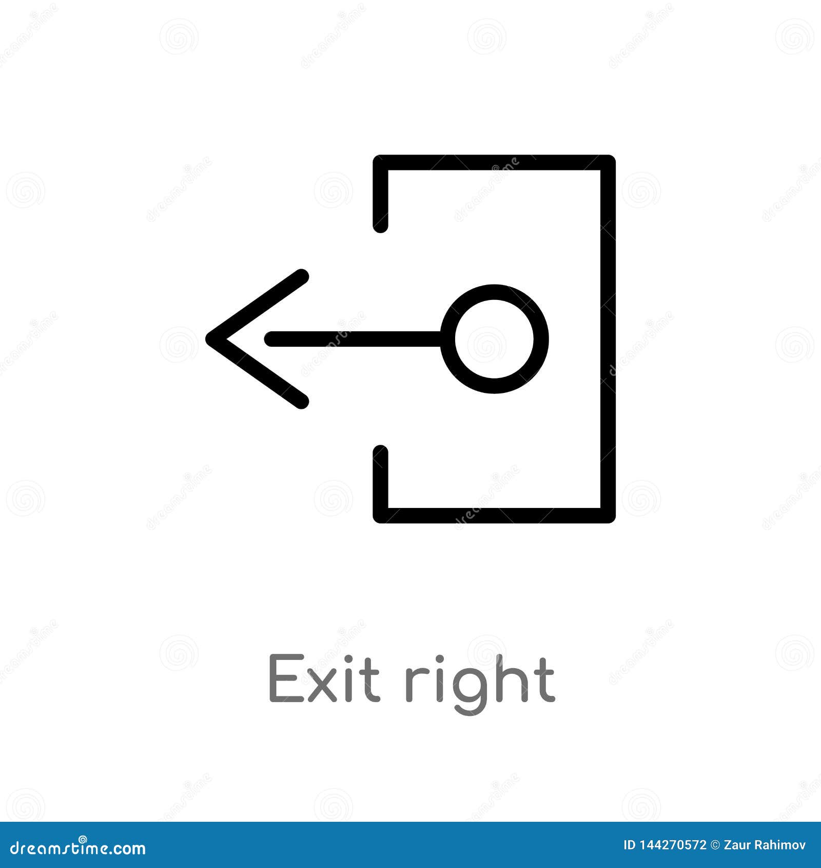 Outline Exit Right Vector Icon. Isolated Black Simple Line Element ...