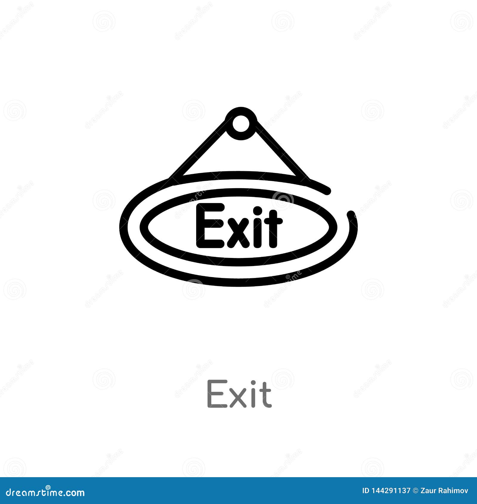Outline Exit Vector Icon. Isolated Black Simple Line Element ...