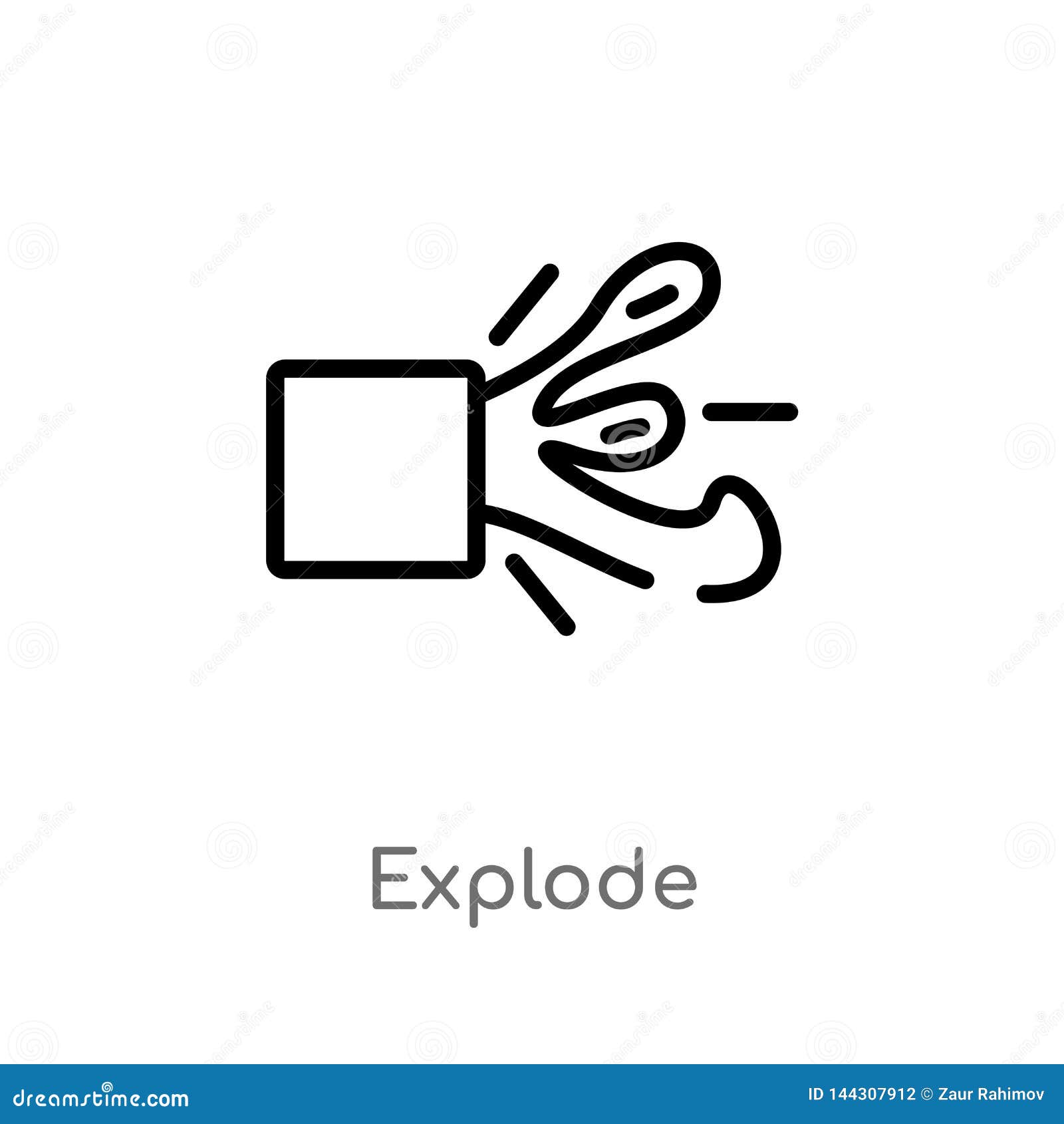 Outline Explode Vector Icon. Isolated Black Simple Line Element ...