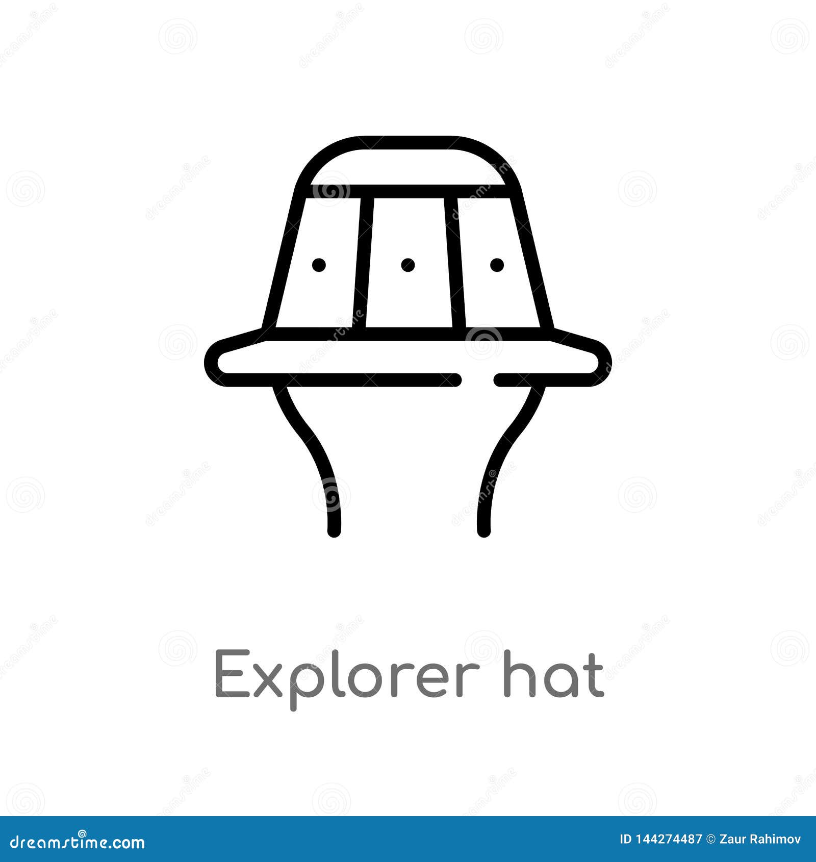 Outline Explorer Hat Vector Icon. Isolated Black Simple Line Element ...