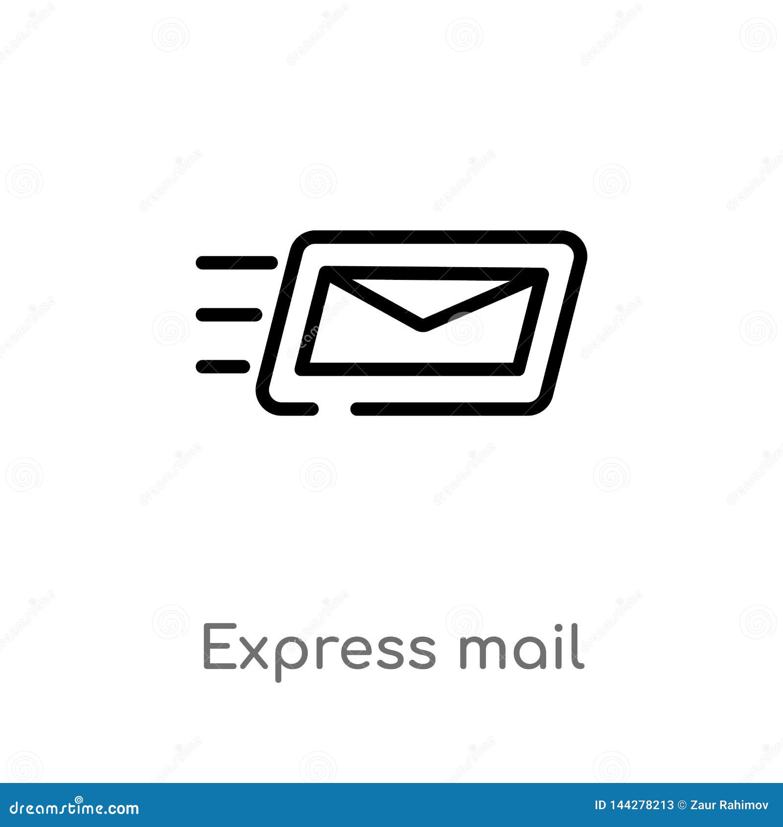 Outline Express Mail Vector Icon. Isolated Black Simple Line Element ...