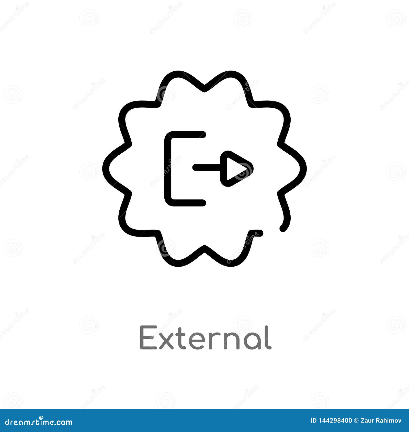 Outline External Vector Icon. Isolated Black Simple Line Element ...