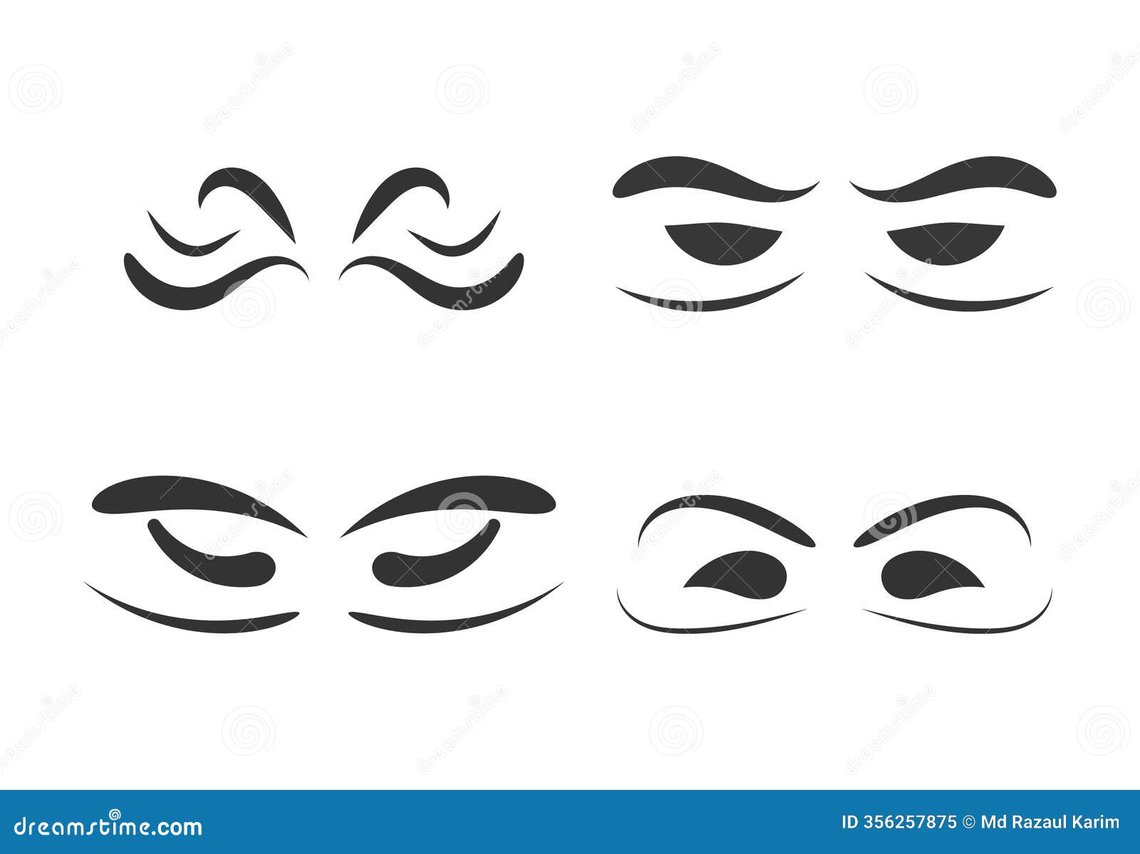 Outline Eye Icons. Open and Closed Eyes Stock Vector - Illustration of ...