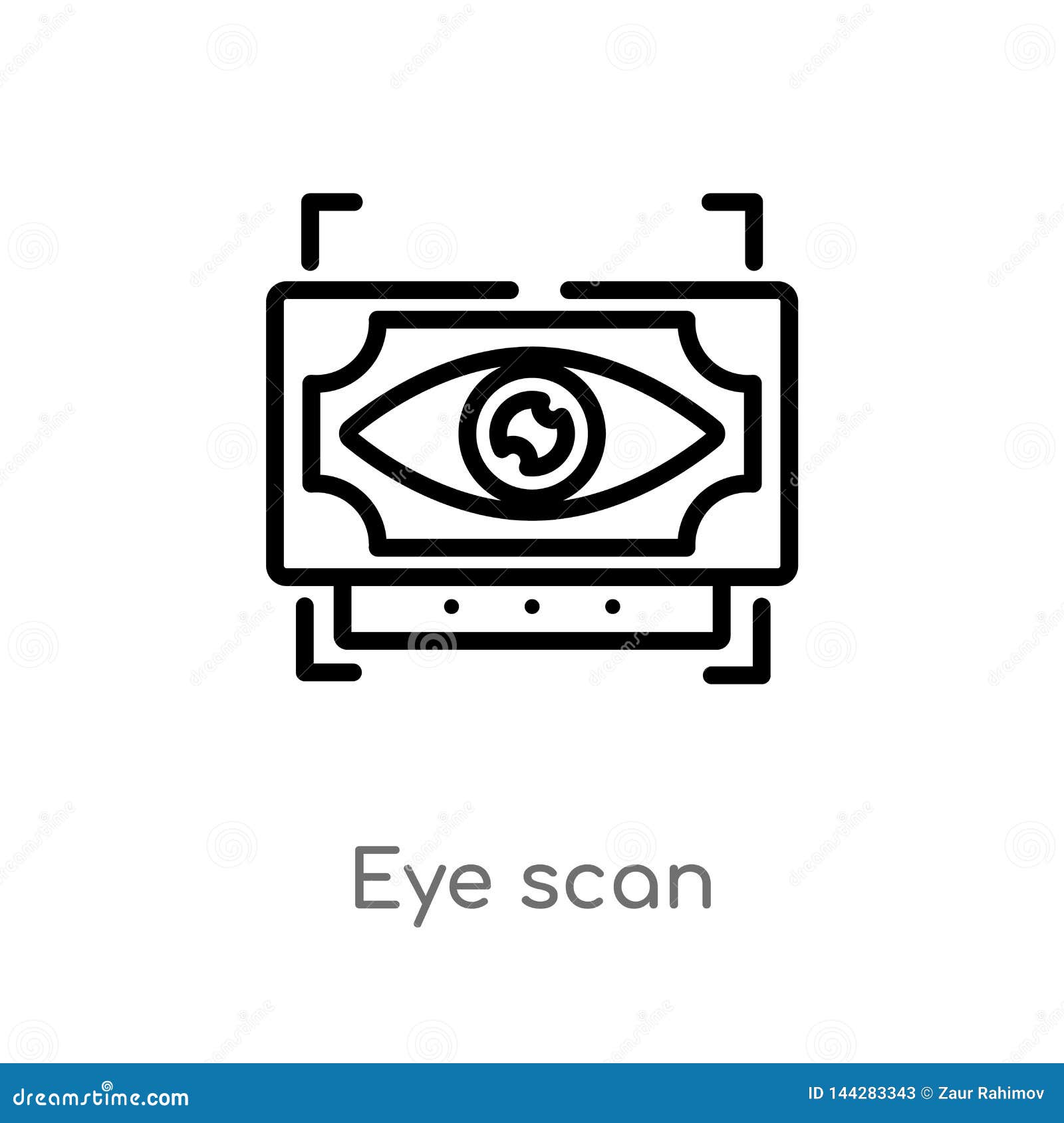 Outline Eye Scan Vector Icon. Isolated Black Simple Line Element ...