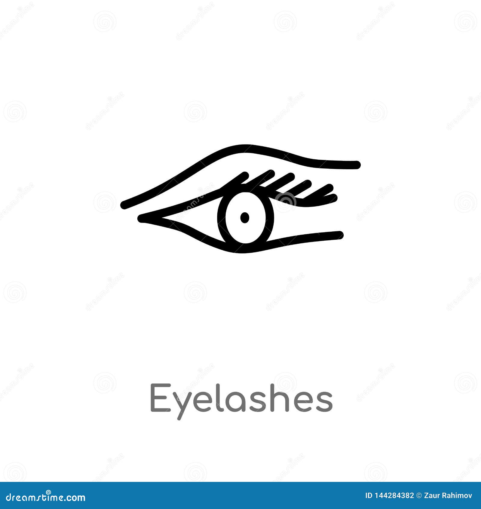 Outline Eyelashes Vector Icon. Isolated Black Simple Line Element ...