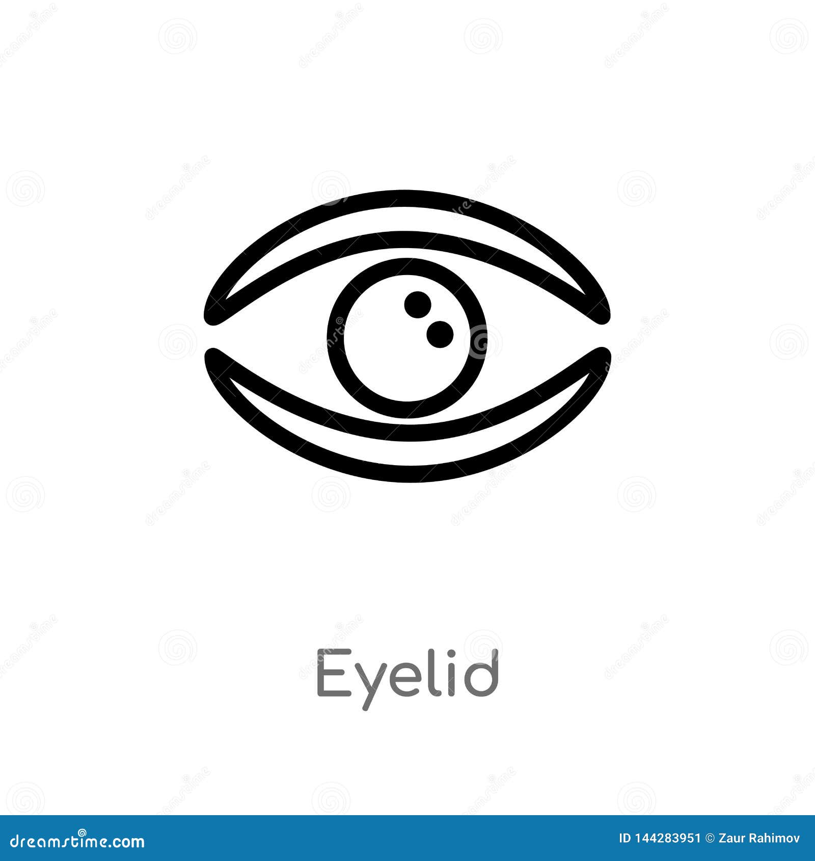 Outline Eyelid Vector Icon. Isolated Black Simple Line Element ...