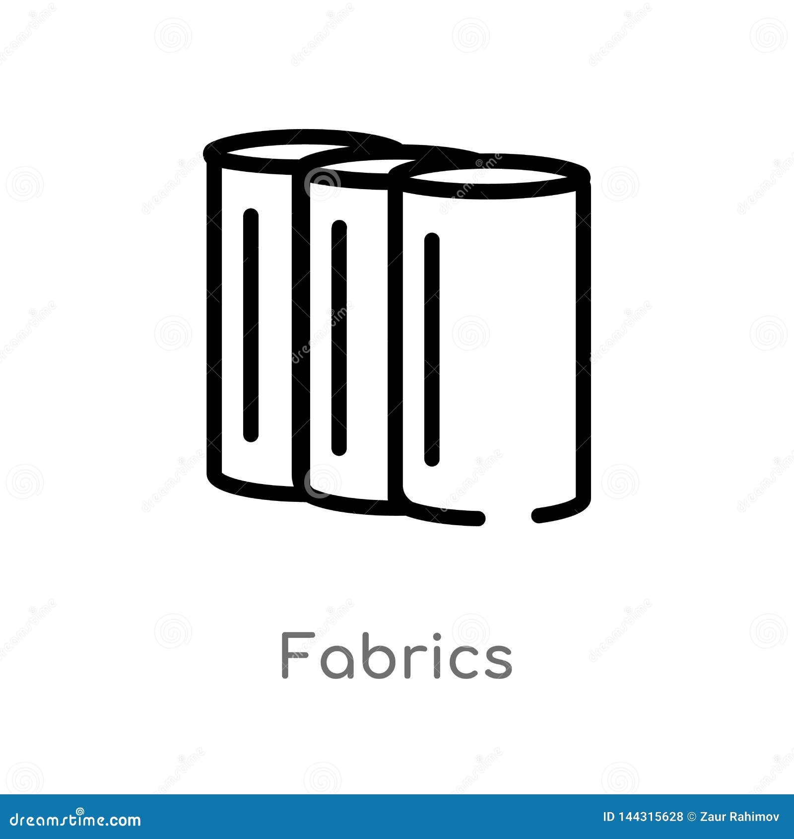 Outline Fabrics Vector Icon. Isolated Black Simple Line Element ...