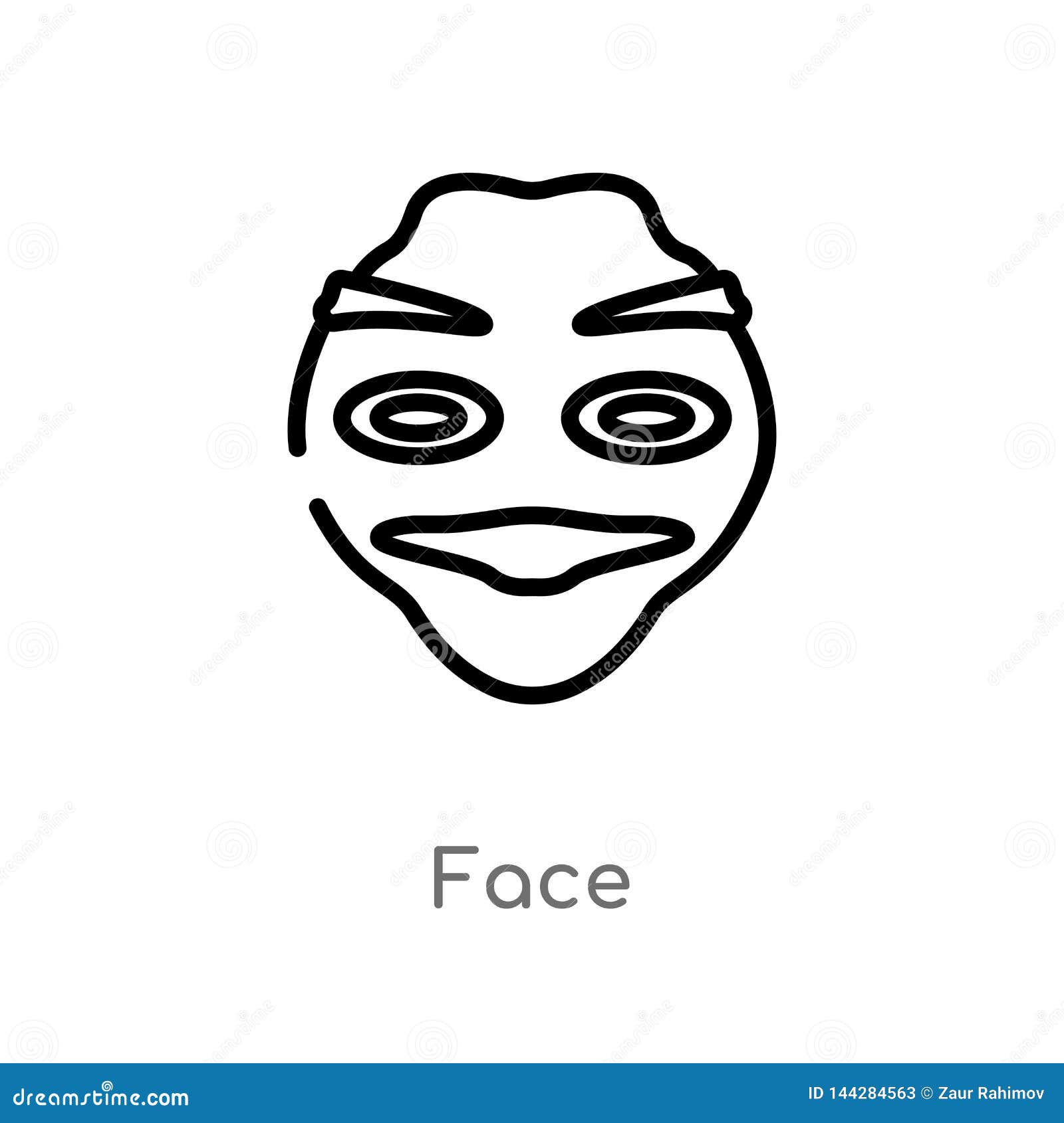 Outline Face Vector Icon. Isolated Black Simple Line Element ...