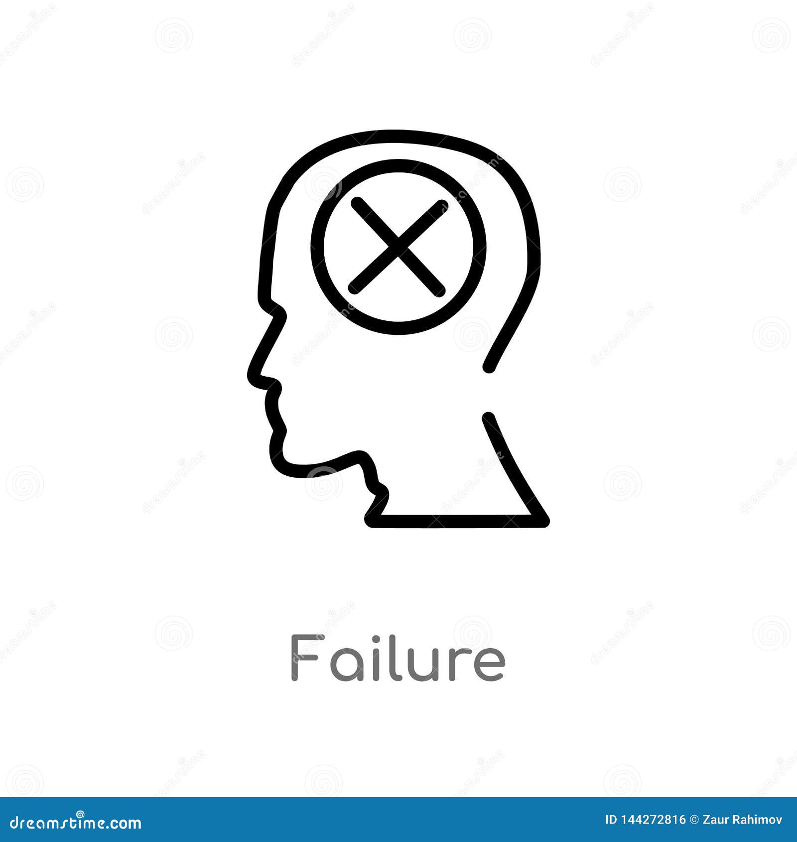 Outline Failure Vector Icon. Isolated Black Simple Line Element ...
