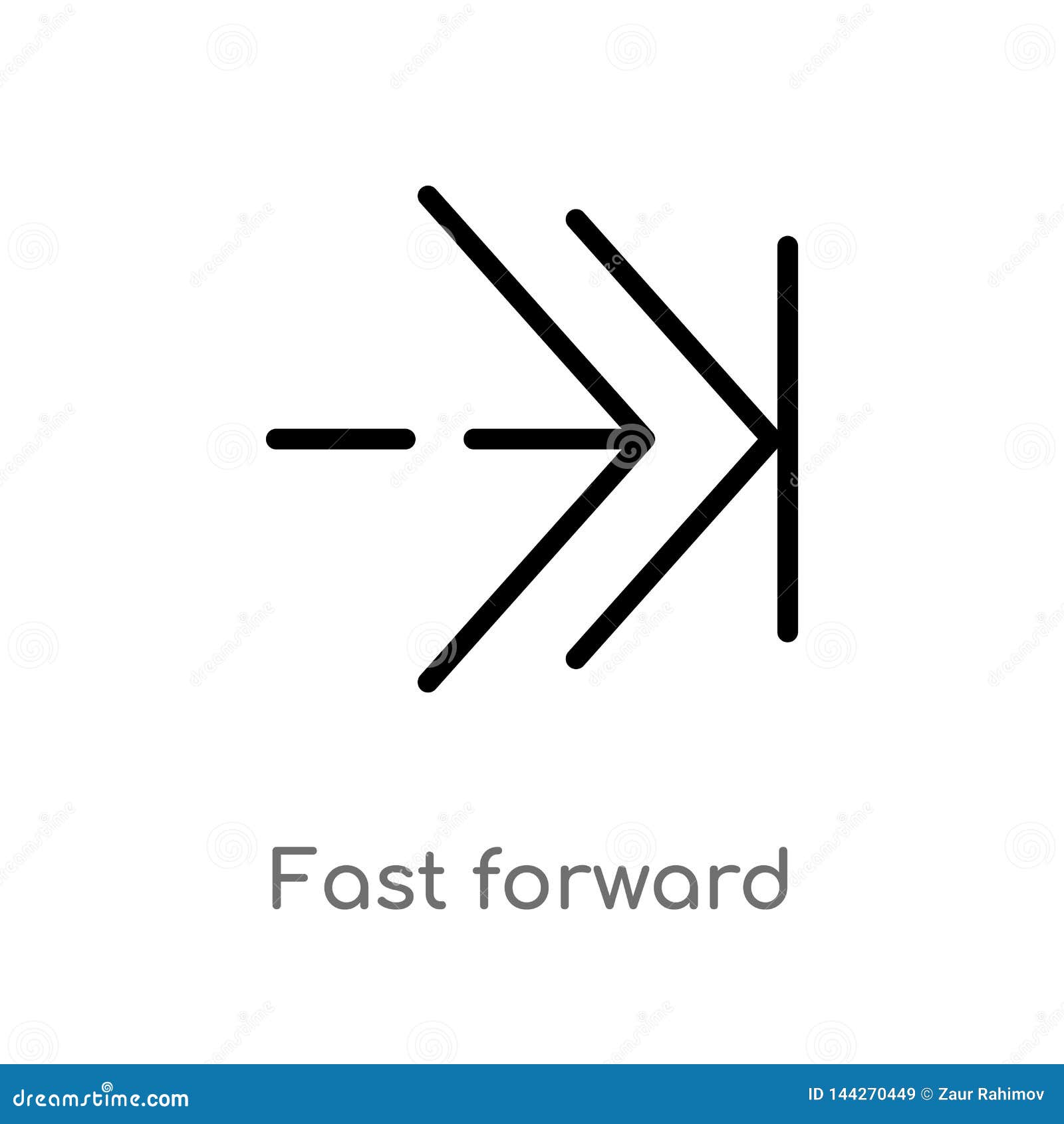 Outline Fast Forward Vector Icon. Isolated Black Simple Line Element ...