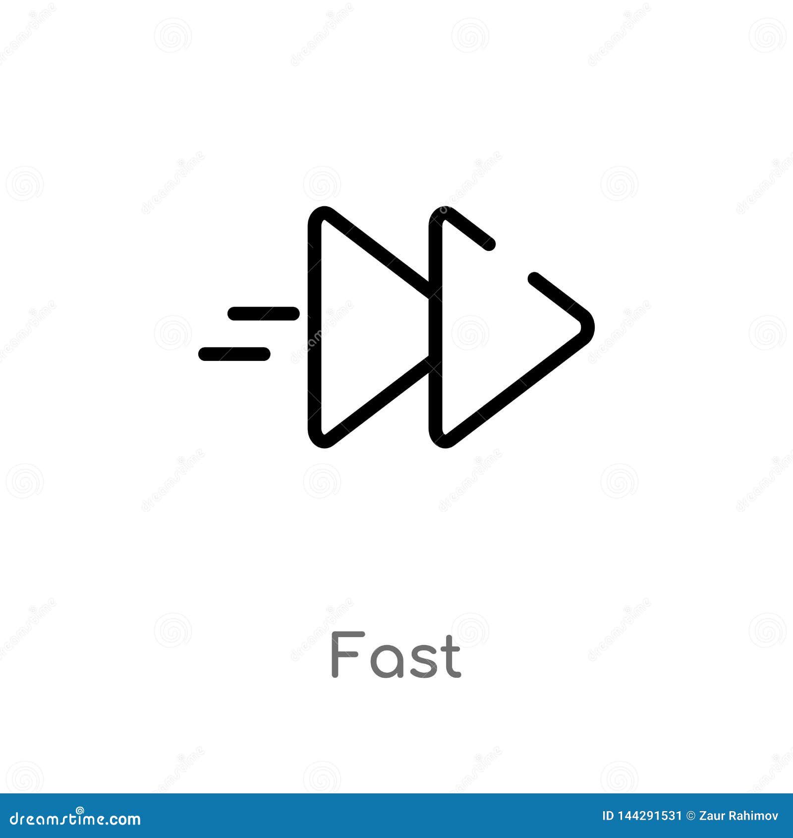 Outline Fast Vector Icon. Isolated Black Simple Line Element ...