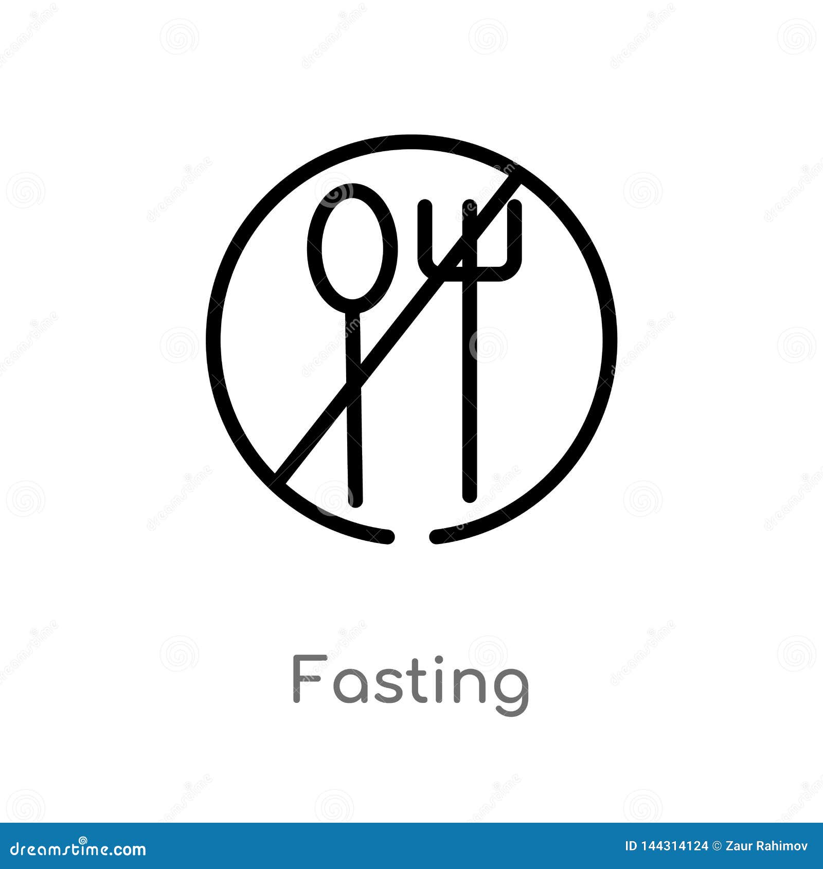 Outline Fasting Vector Icon. Isolated Black Simple Line Element ...